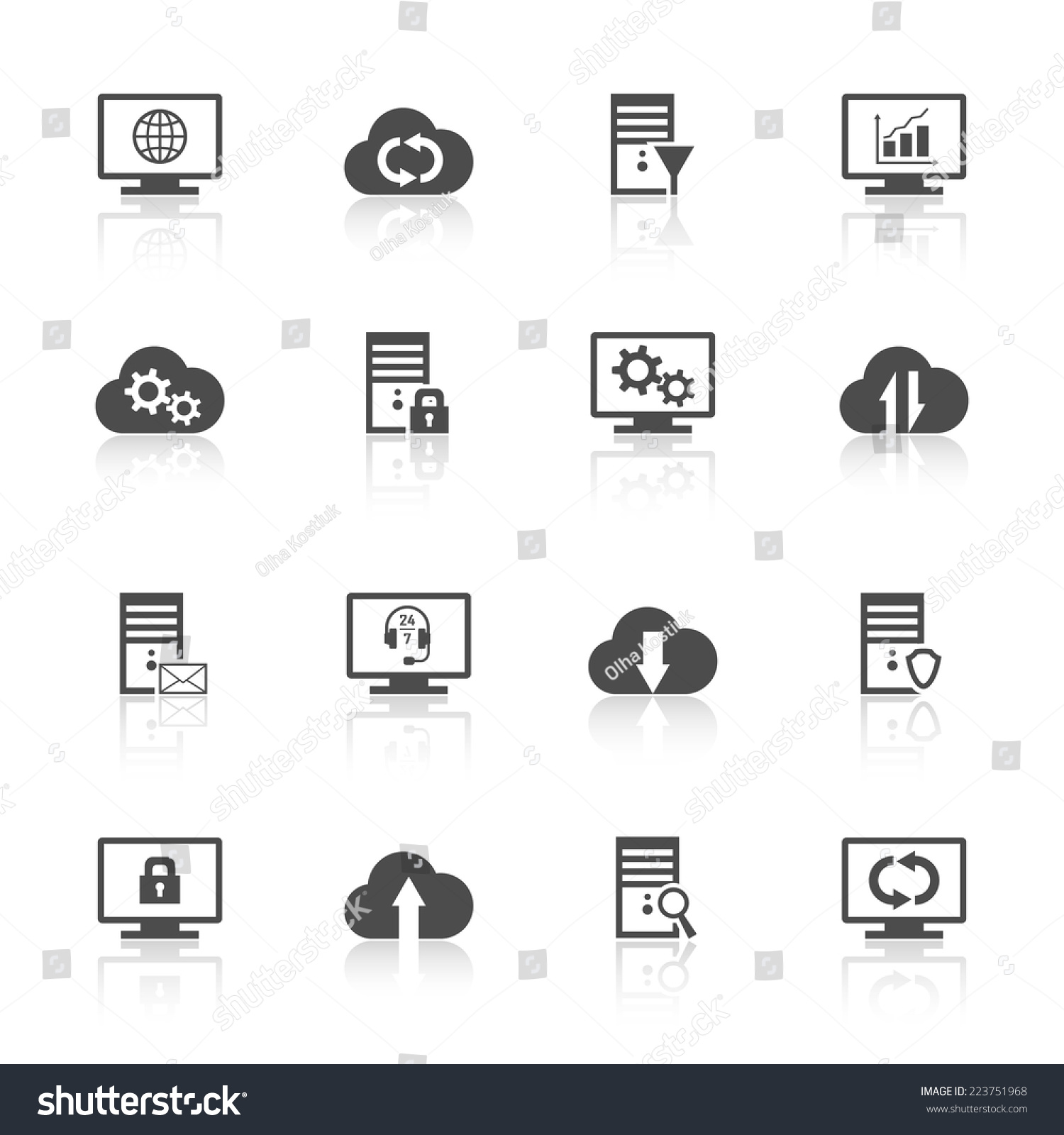 Vector Set Hosting Server Database Network Stock Vector (Royalty Free ...