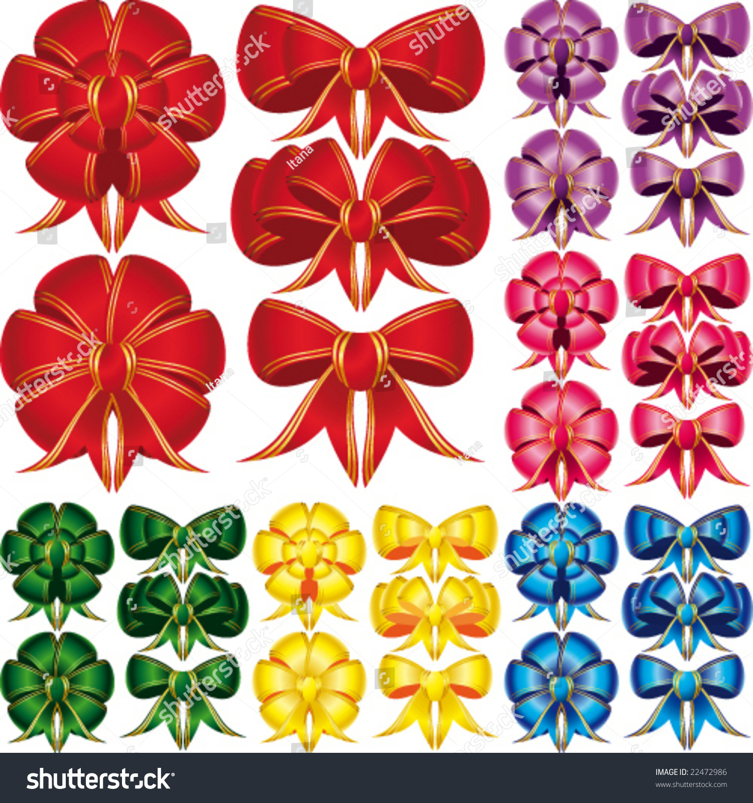 Vector Set Bow Stock Vector (Royalty Free) 22472986 | Shutterstock