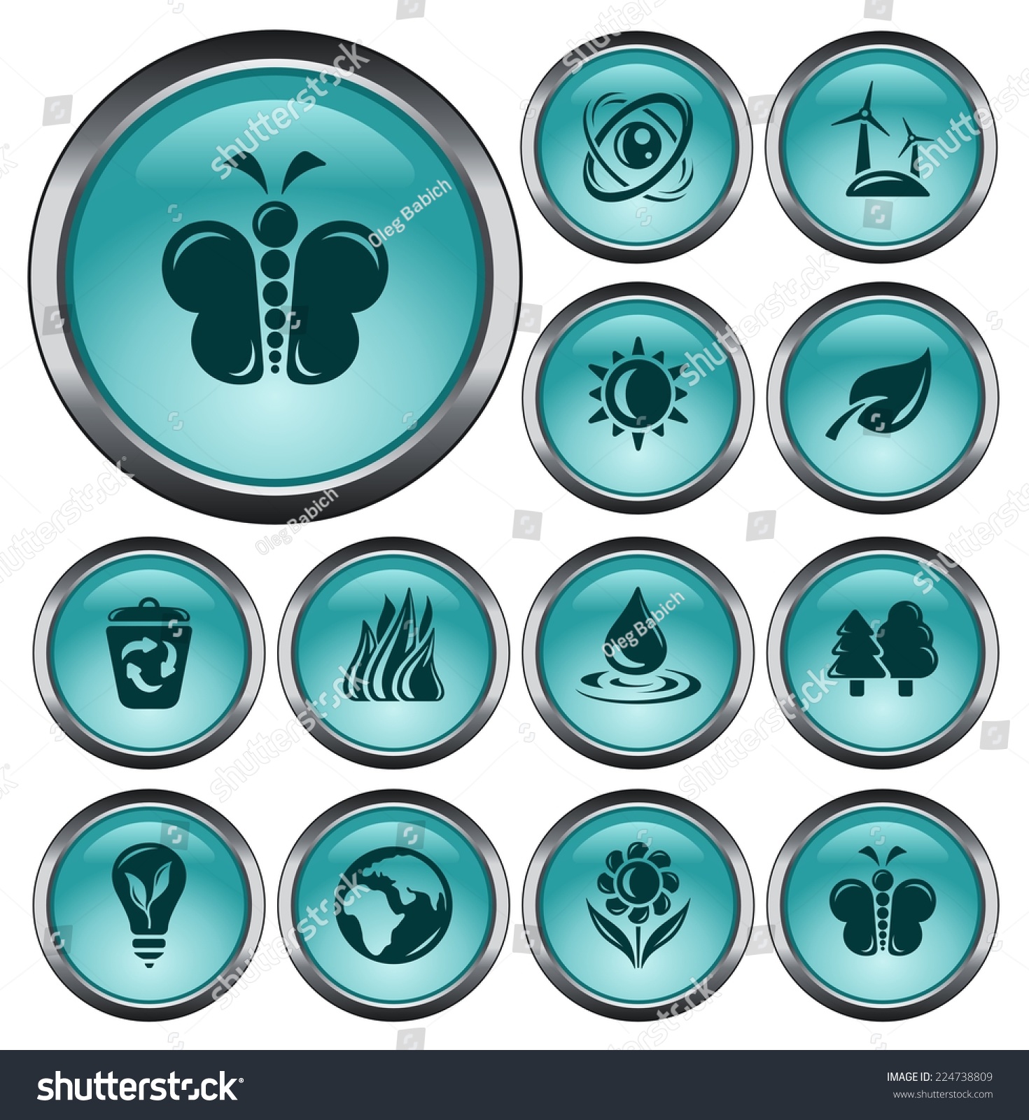 Environment Button Set Stock Vector (Royalty Free) 224738809 | Shutterstock