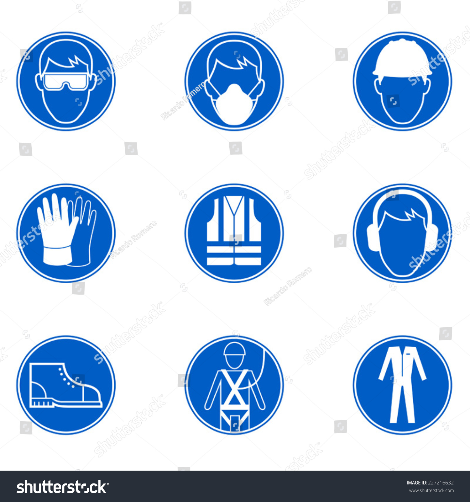 Safety Work Signs Stock Vector (Royalty Free) 227216632 | Shutterstock