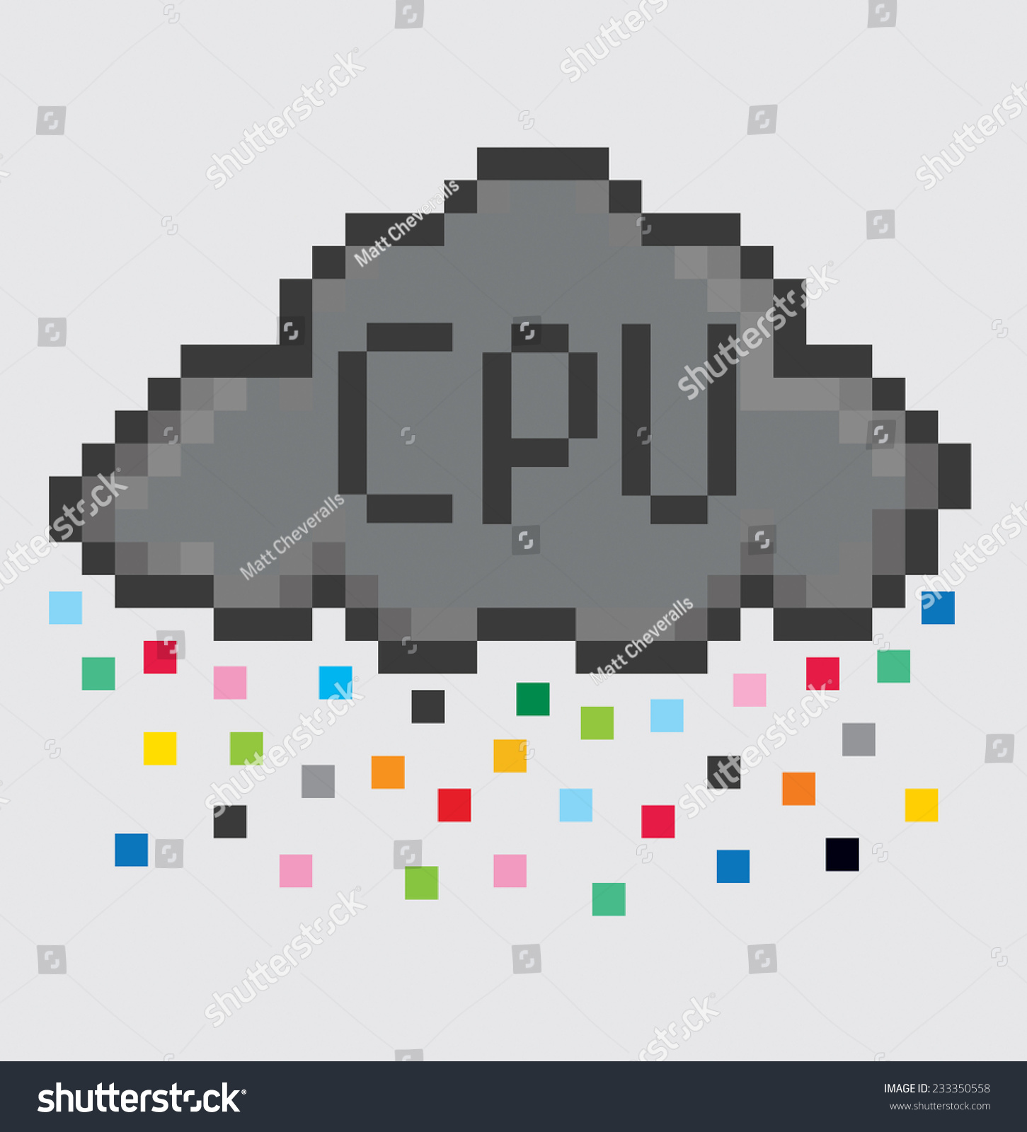 Pixel Art Cloud Cloud Computing Concept Stock Vector (Royalty Free ...