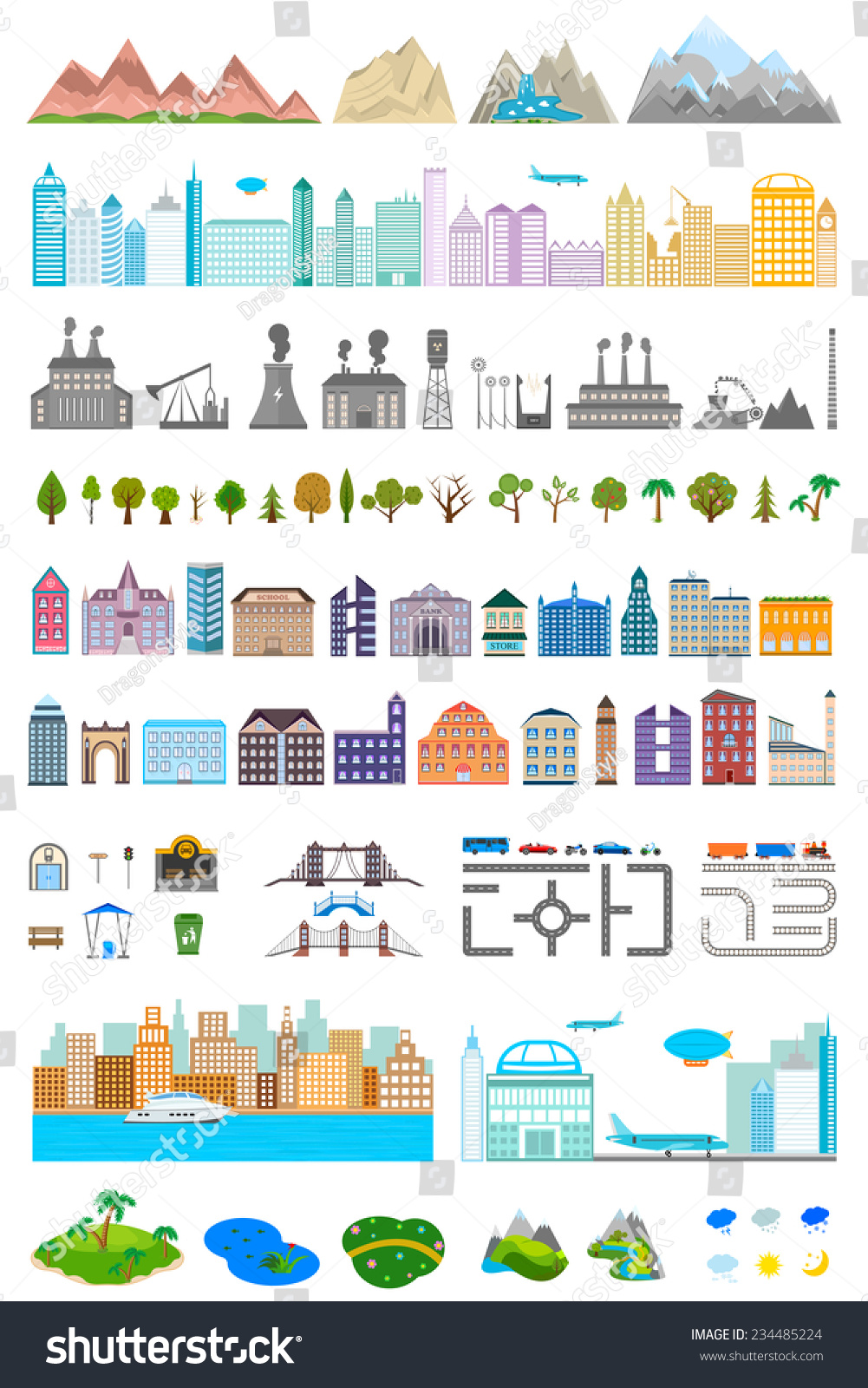 Elements Modern City Design Your Own Stock Vector (Royalty Free ...