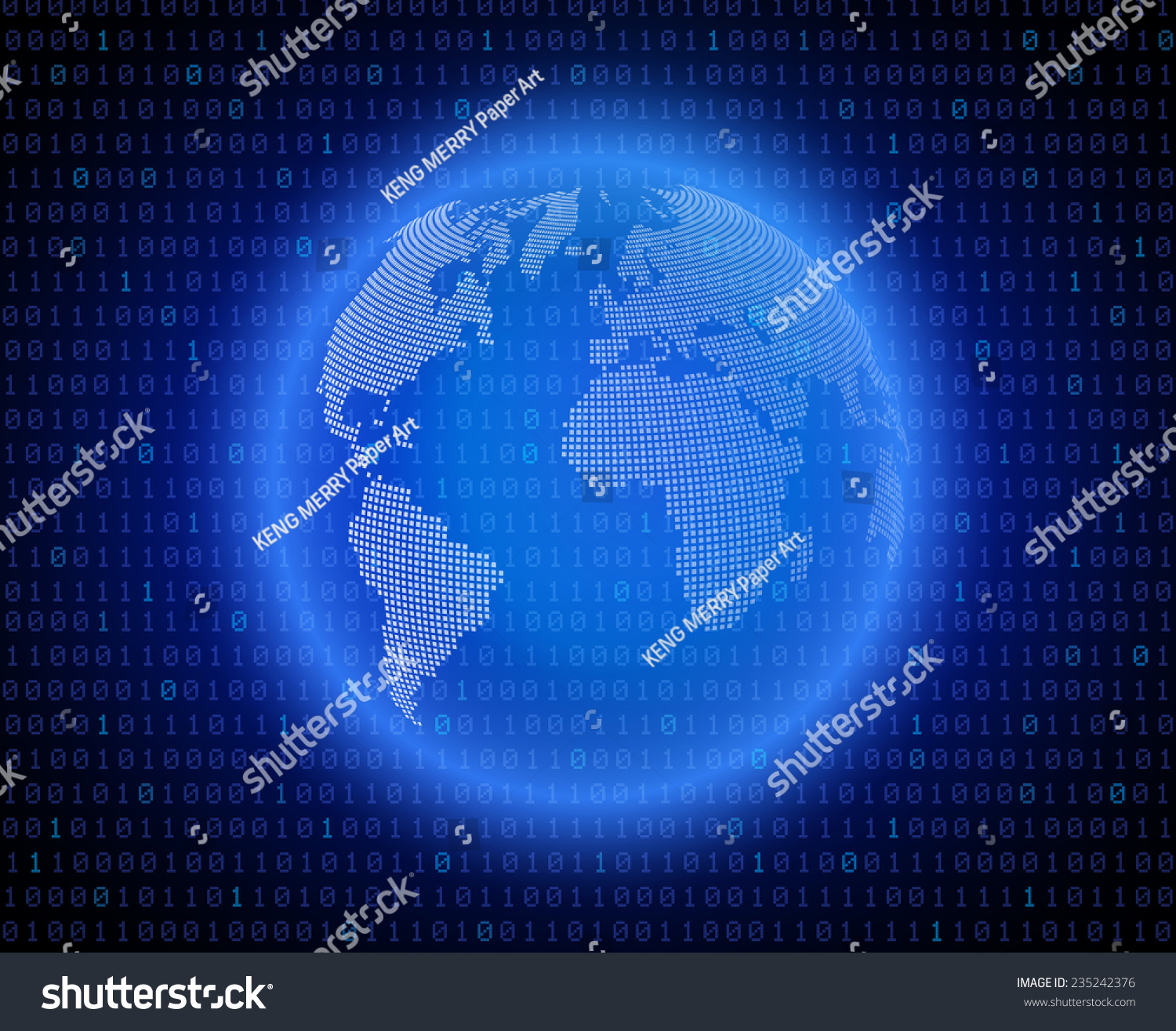 Vector Dotted Globes Binary Code Background Stock Vector (Royalty Free ...