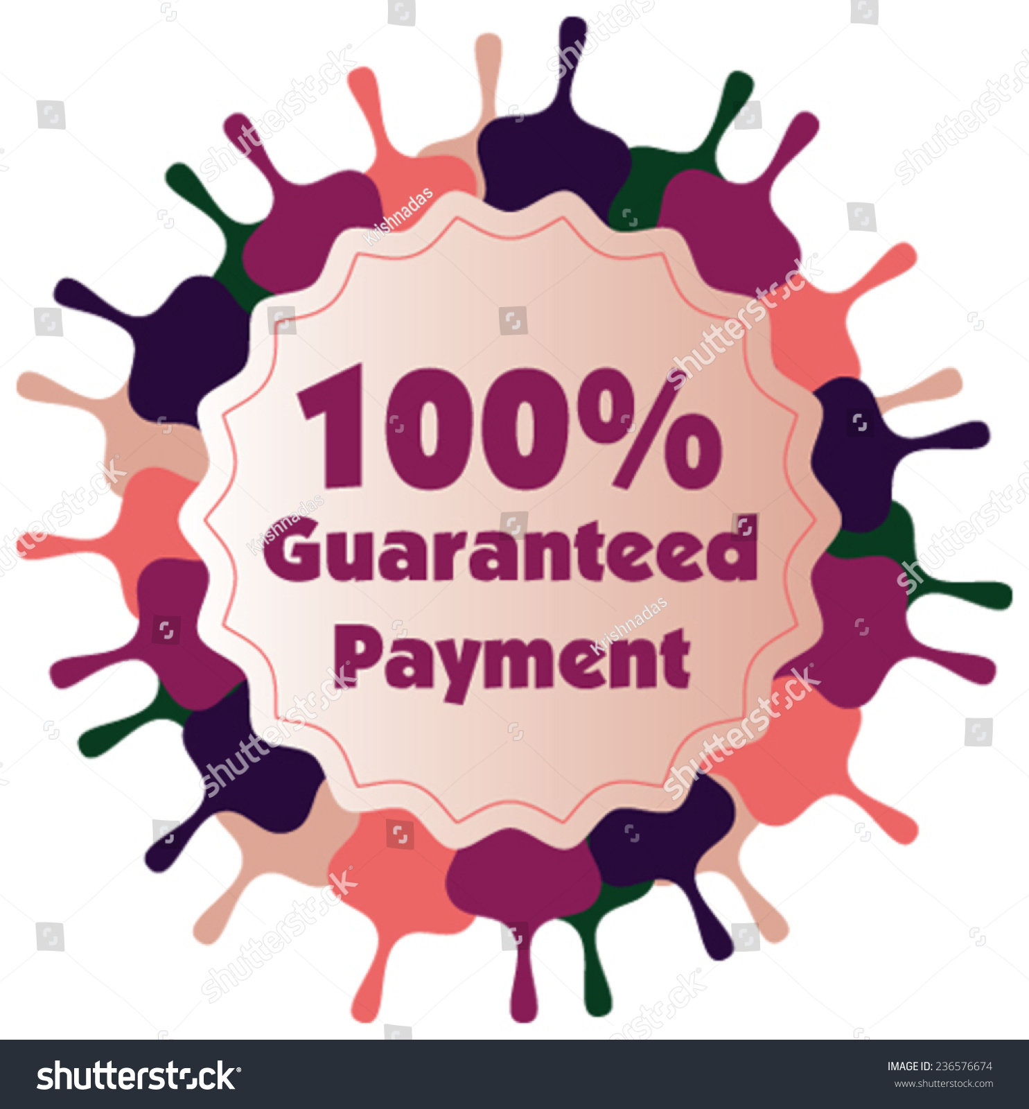 100 Guaranteed Payment Vector Label Badge Stock Vector Royalty Free