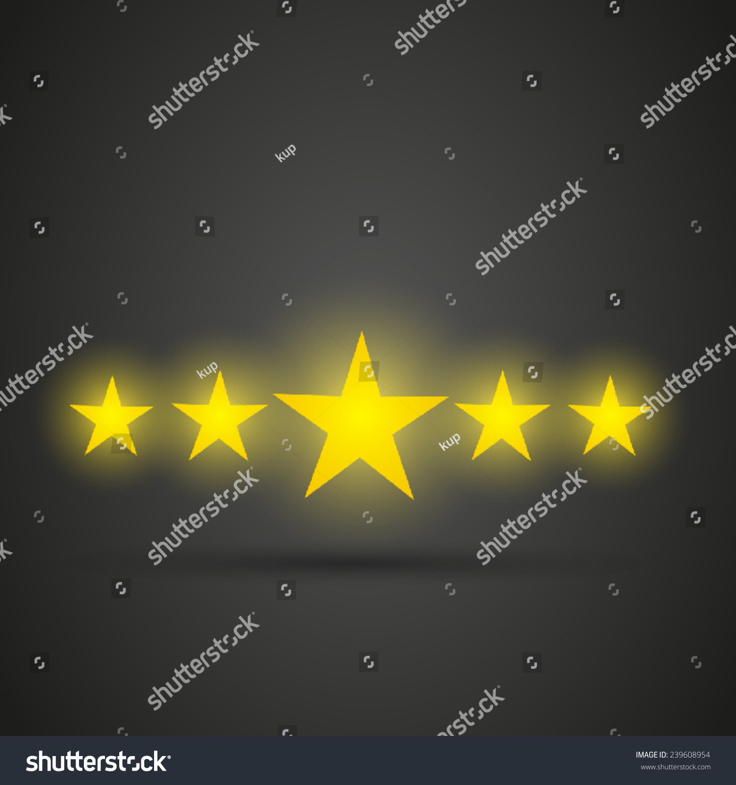 Five Shiny Golden Stars Stock Vector Royalty Free 239608954