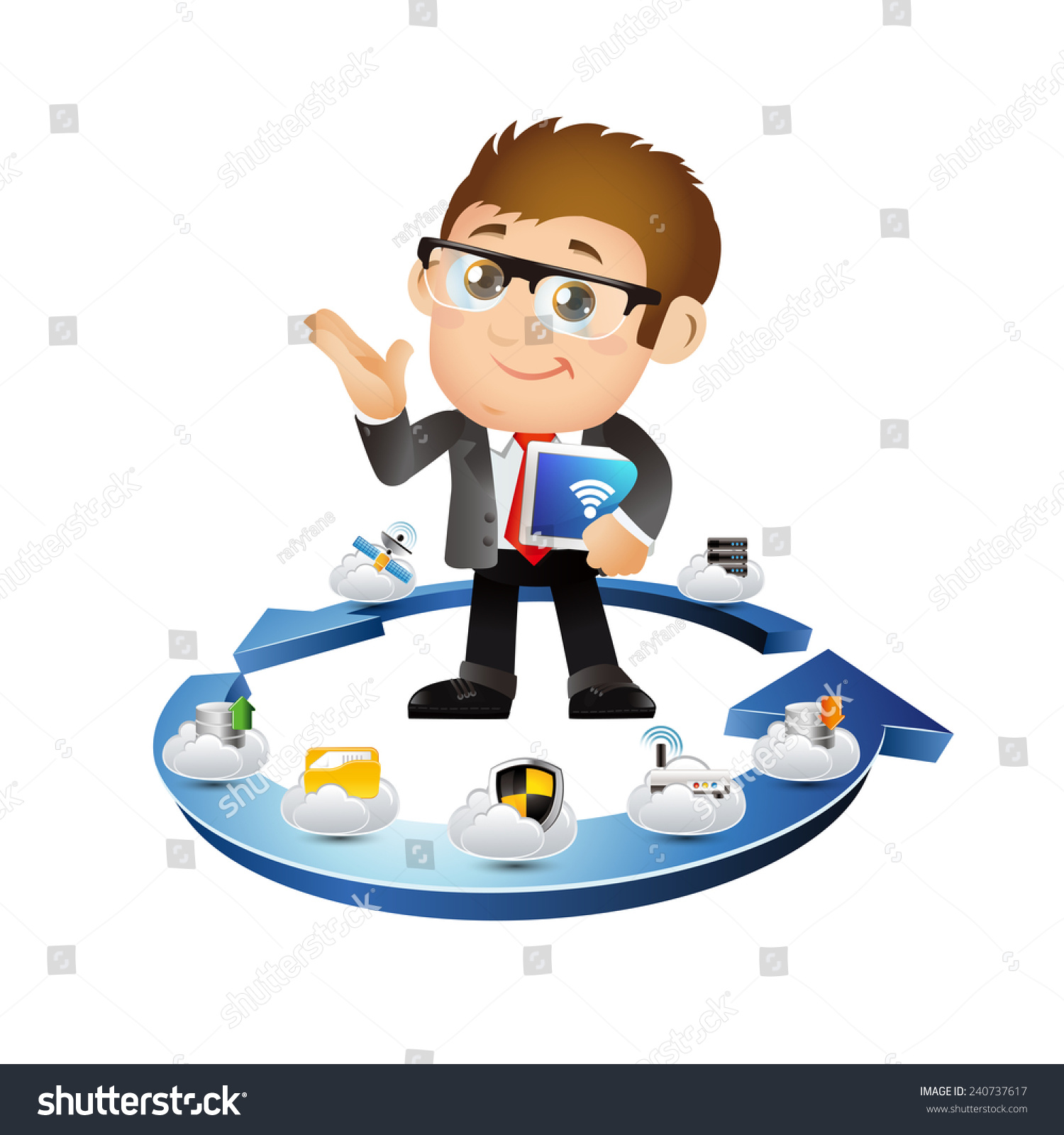 People Set Cloud Computing Cute Cloud: เวกเตอร์สต็อก (ปลอดค่าลิขสิทธิ์ ...