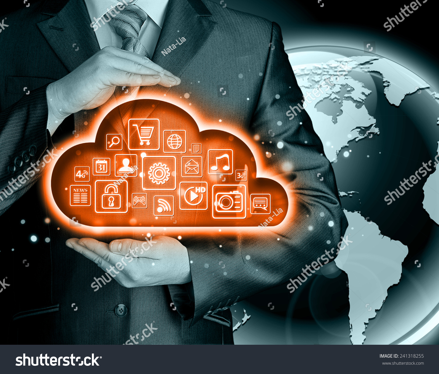 Cloud Computing Touchscreen Interface Stock Photo 241318255 | Shutterstock