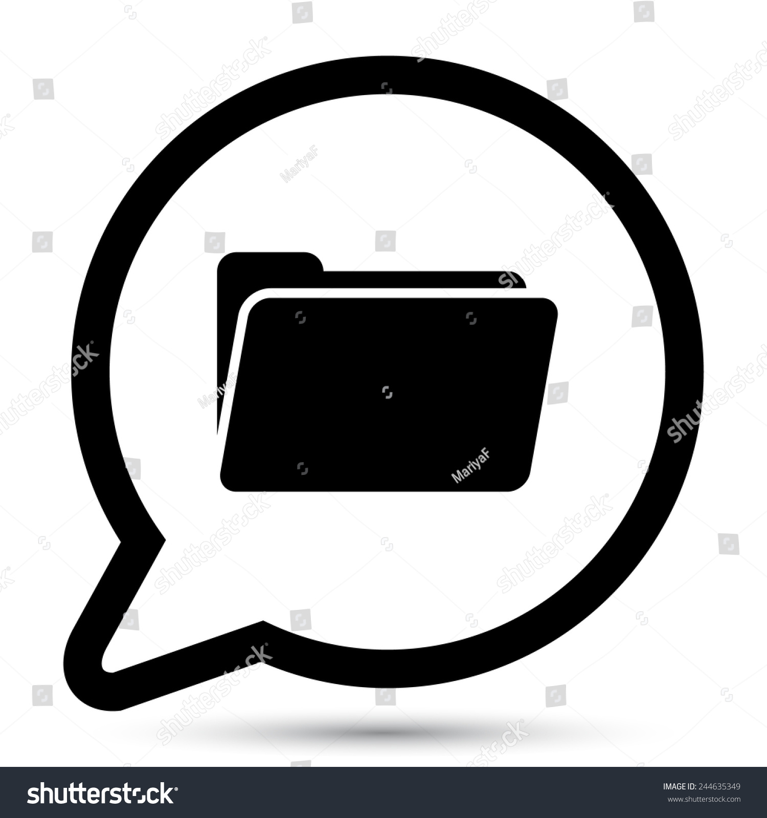 Vector Bubble Folder Icon: vector de stock (libre de regalías ...