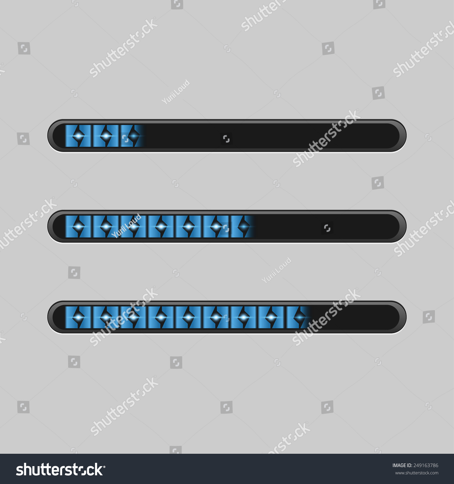 Blue Progress Bars Vector Loading Bars Stock Vector (Royalty Free ...