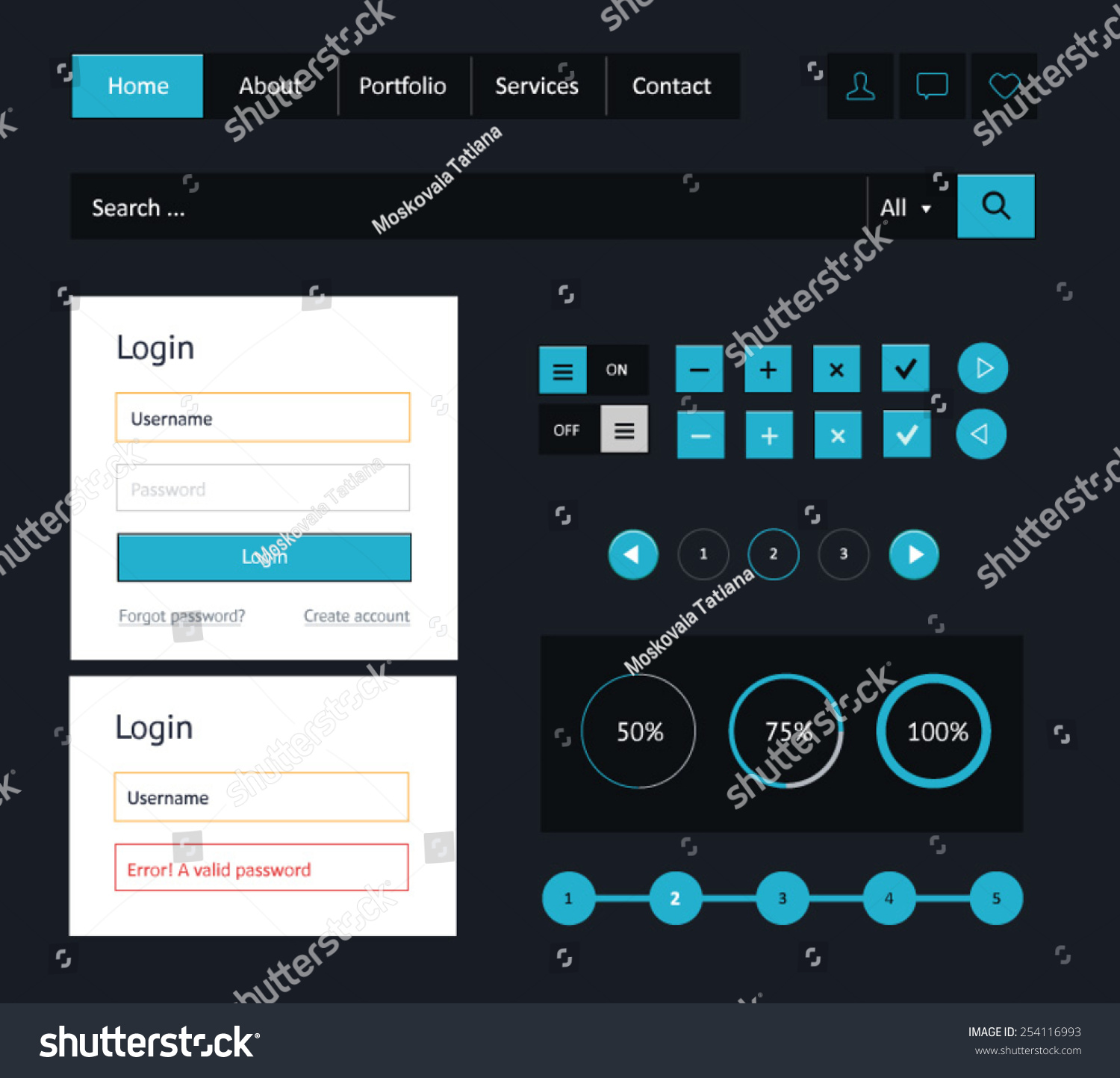 Interfaz de usuario de elementos vectoriales: vector de stock (libre de ...