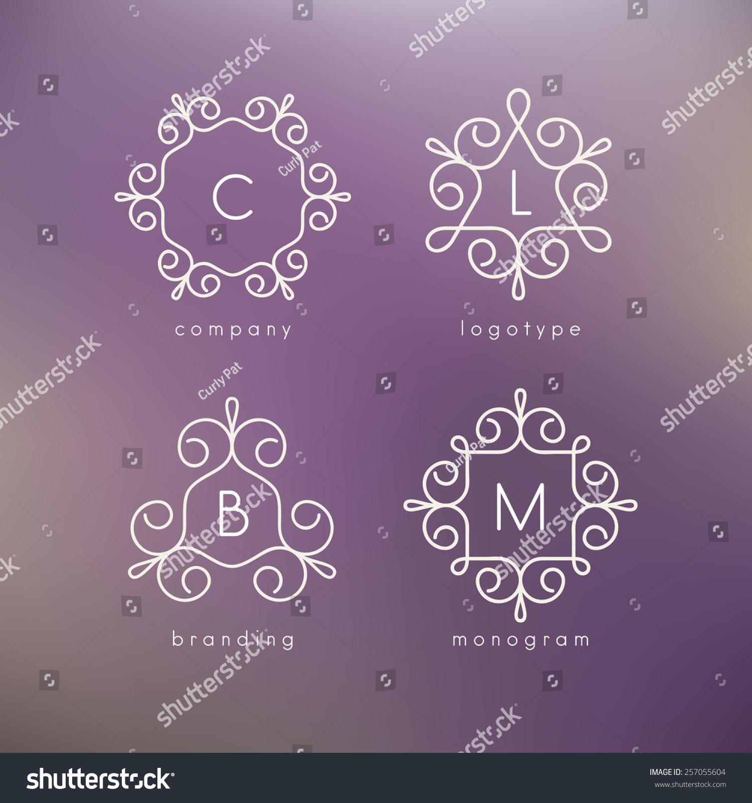 Vector Linear Monograms Simple Minimalist Templates Stock Vector ... Vector Linear Monograms Simple Minimalist Templates Stock Vector ...