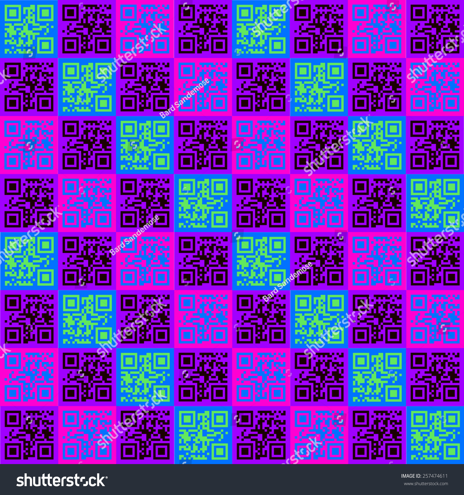 Psychedelic Qr Code Pattern Stock Vector (Royalty Free) 257474611 ...