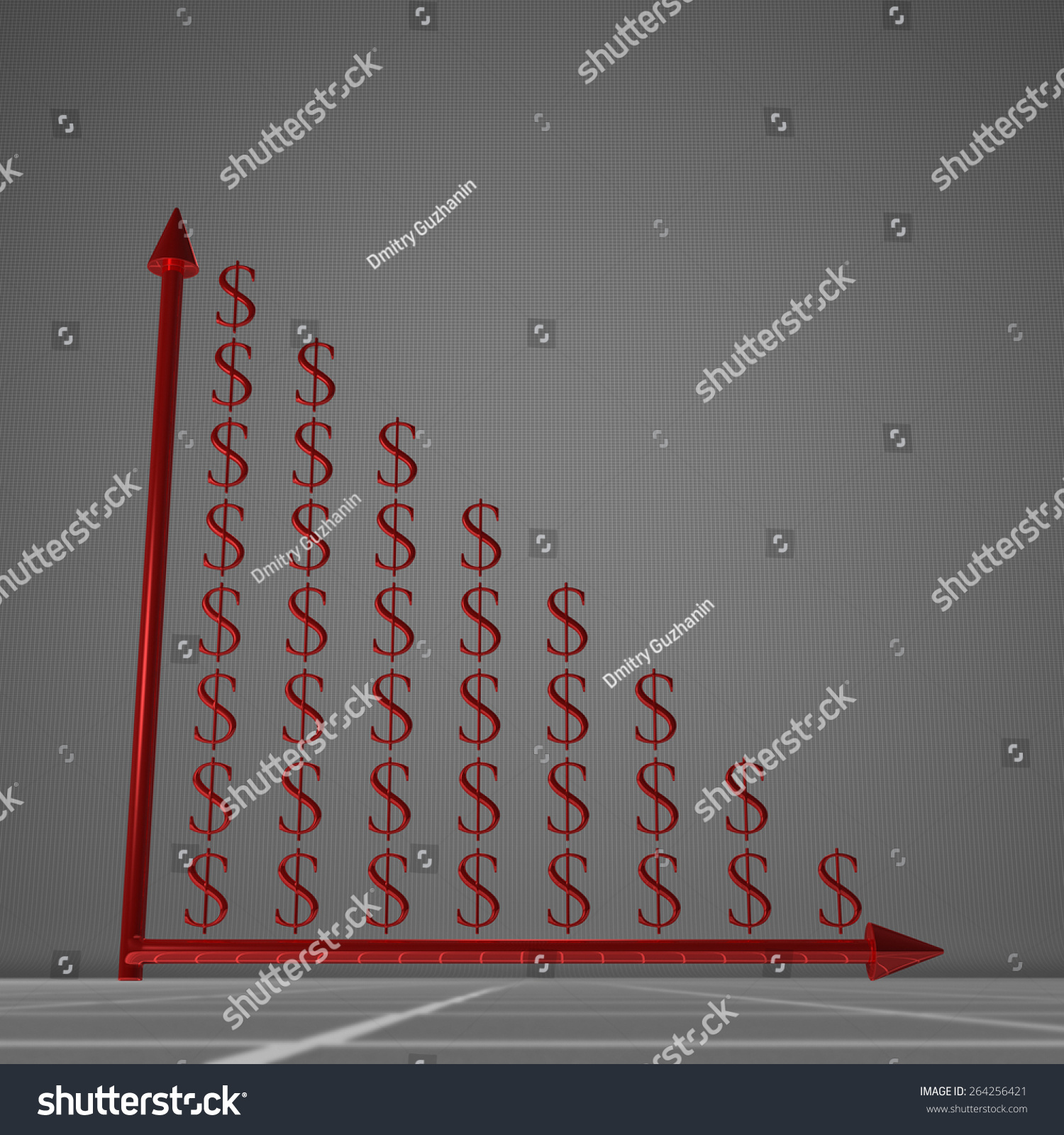 Red Glossy Bar Chart Dollar Signs Stock Illustration 264256421 | Shutterstock