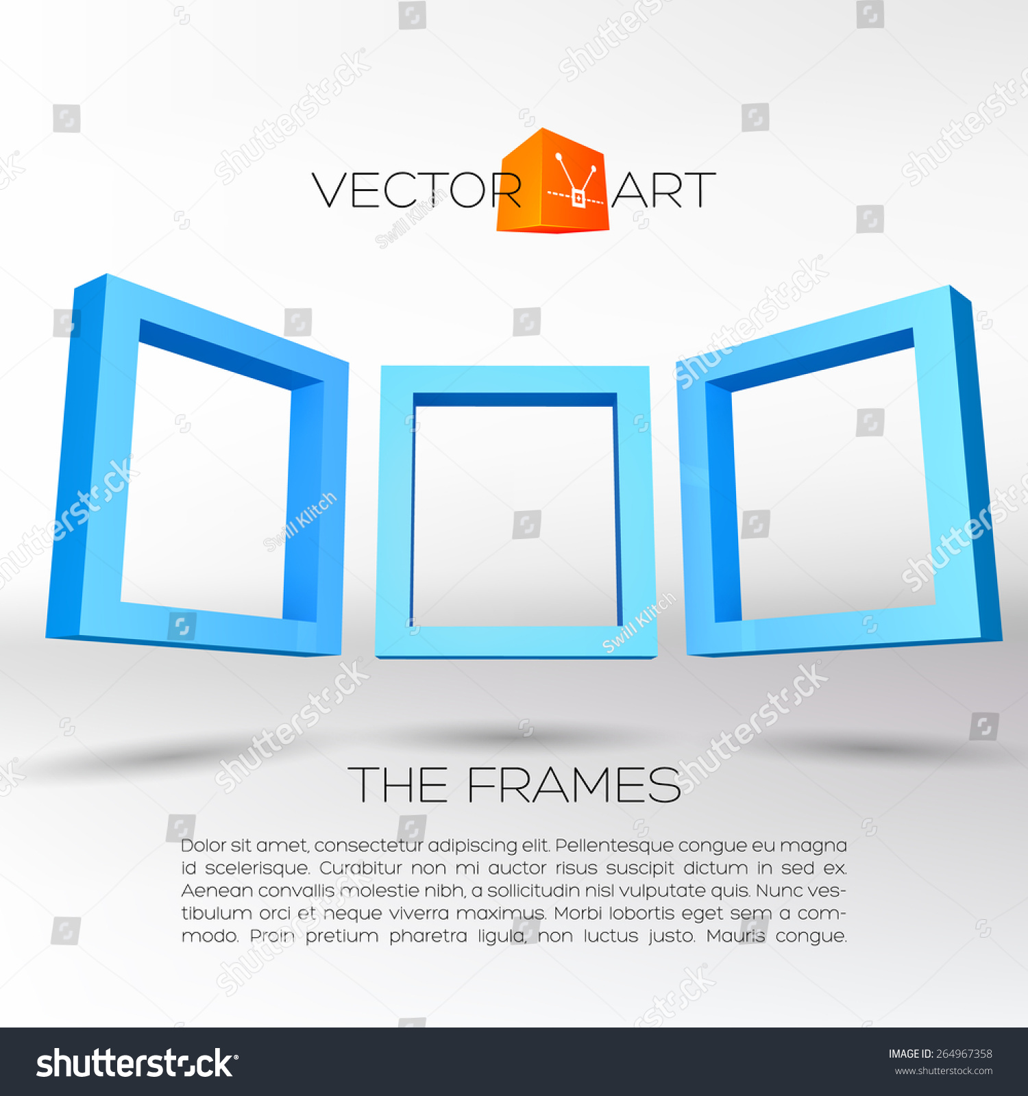 Three Blue Rectangular 3d Frames Your Stock Vector (Royalty Free ...