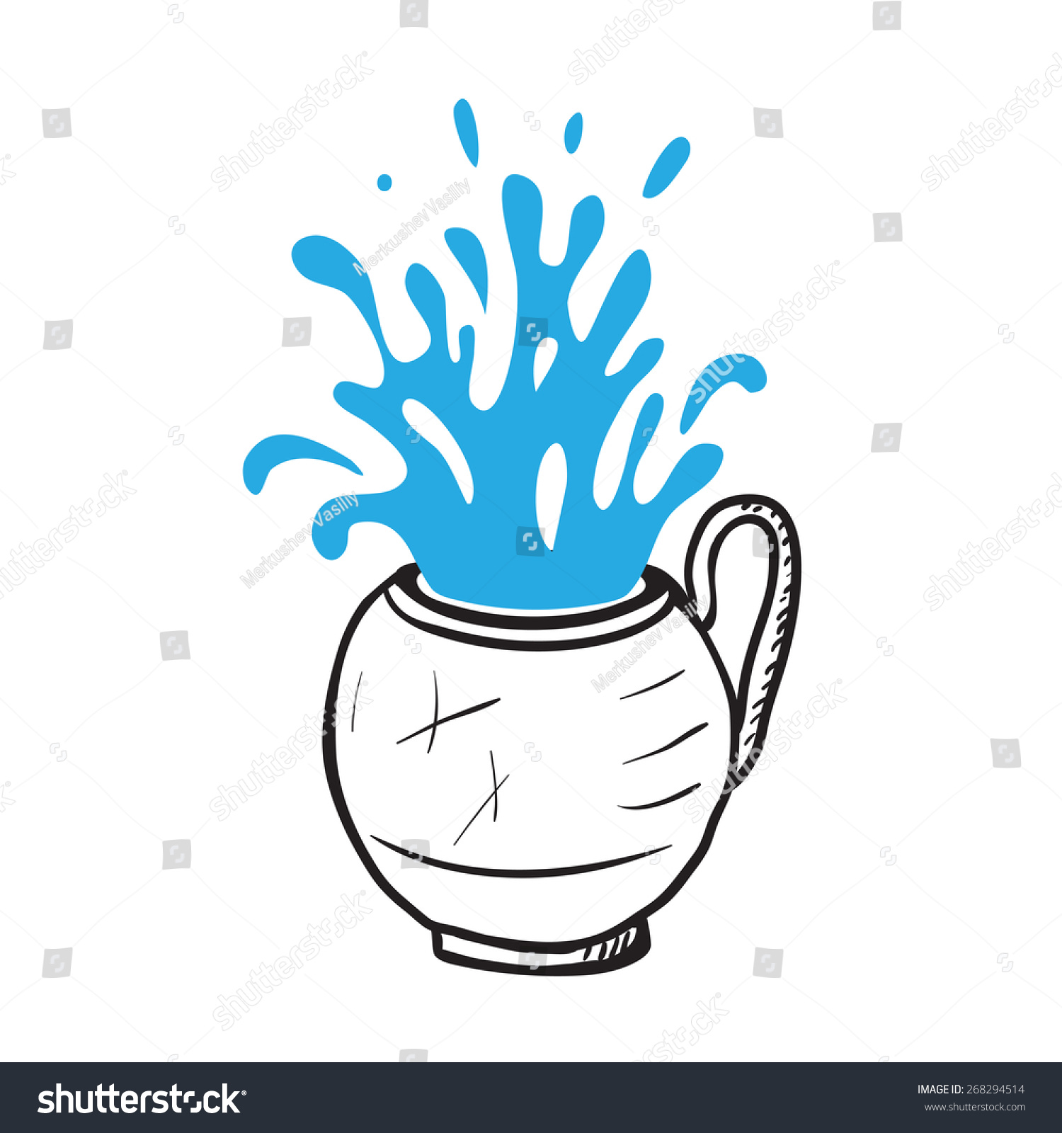 Glass Cup Water Vector Sketch Illustration Stock Vector Royalty Free 268294514 Shutterstock