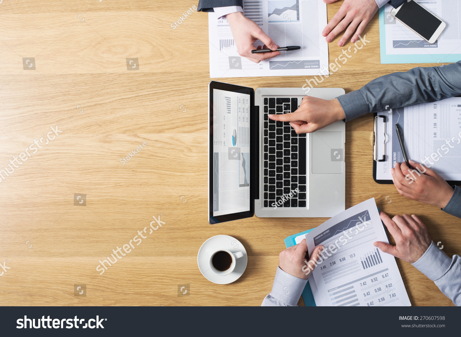 Business Team Hands Work Financial Reports Stock Photo 270607598 ... Business Team Hands Work Financial Reports Stock Photo 270607598 ...