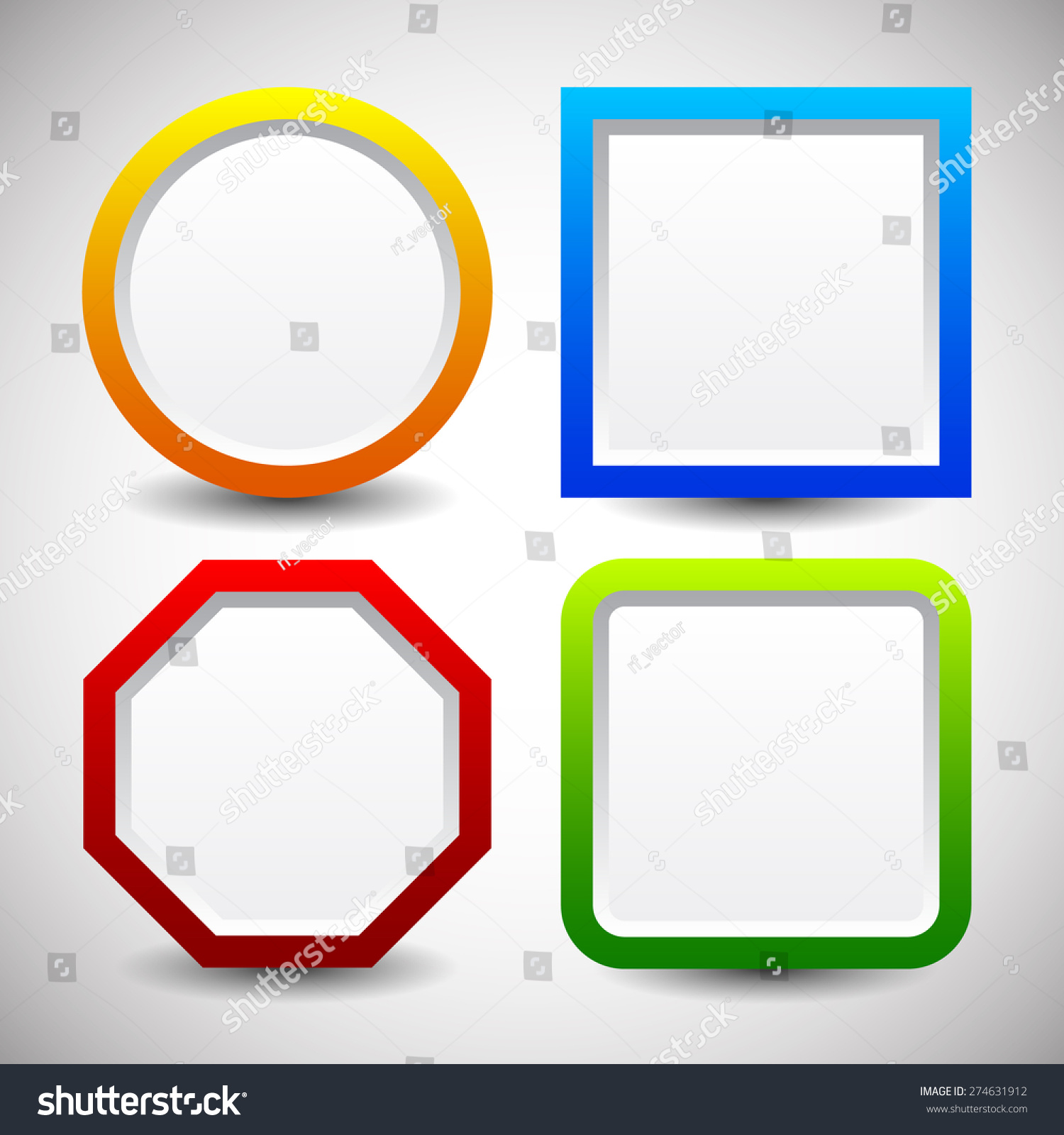 Basic Shape Vector Elements Blank White Stock Vector (Royalty Free ...