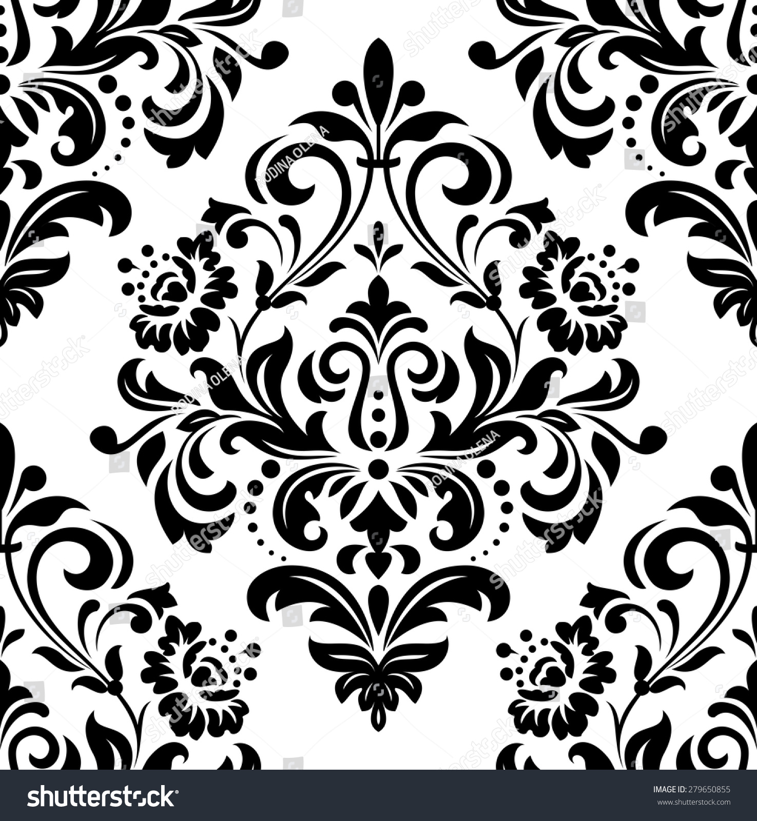 Damask Seamless Floral Pattern Royal Wallpaper: Vector De Stock (libre