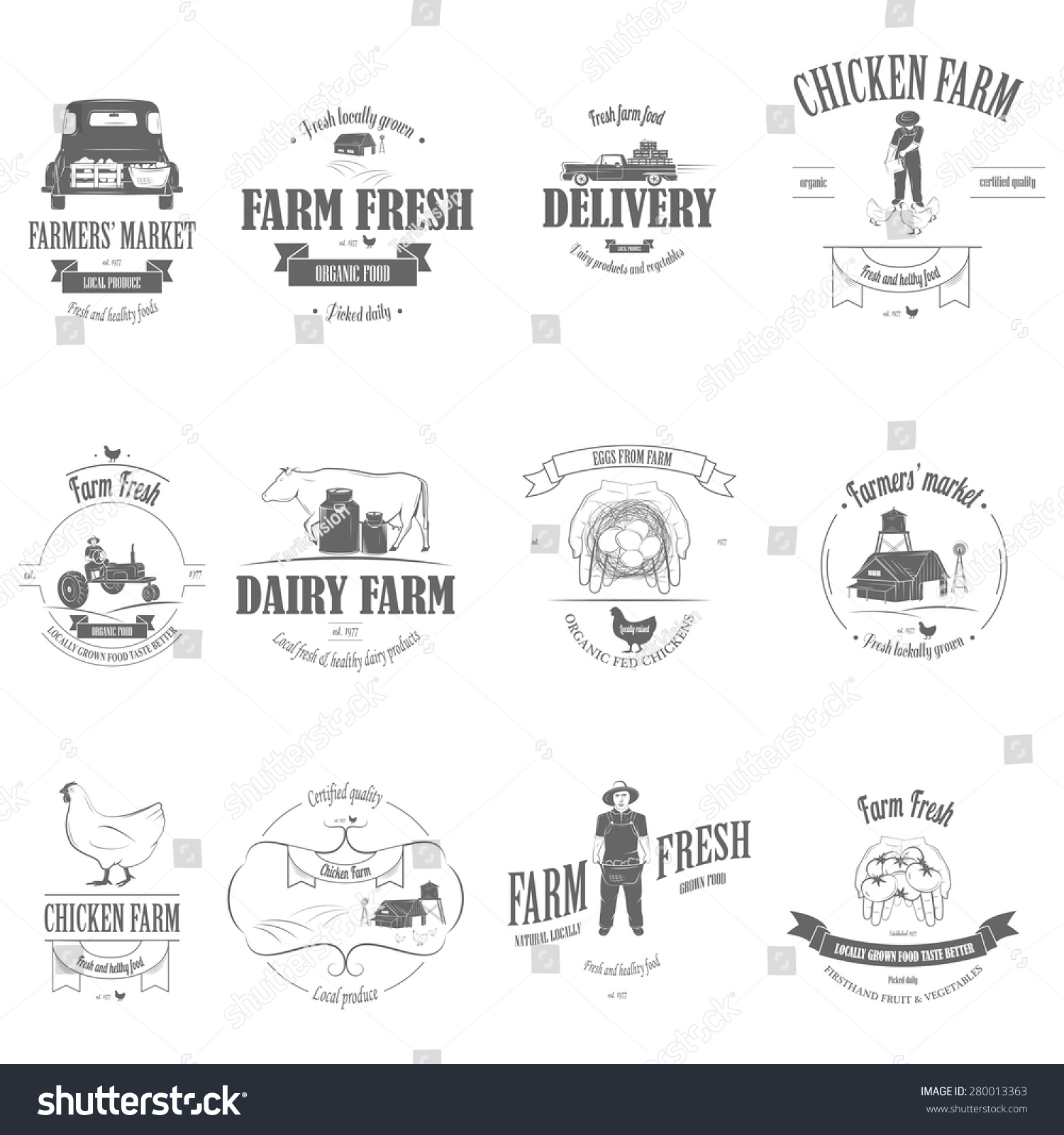 Farm Fresh Products Badge Set Vector Stock Vector (Royalty Free ... Farm Fresh Products Badge Set Vector Stock Vector (Royalty Free ...
