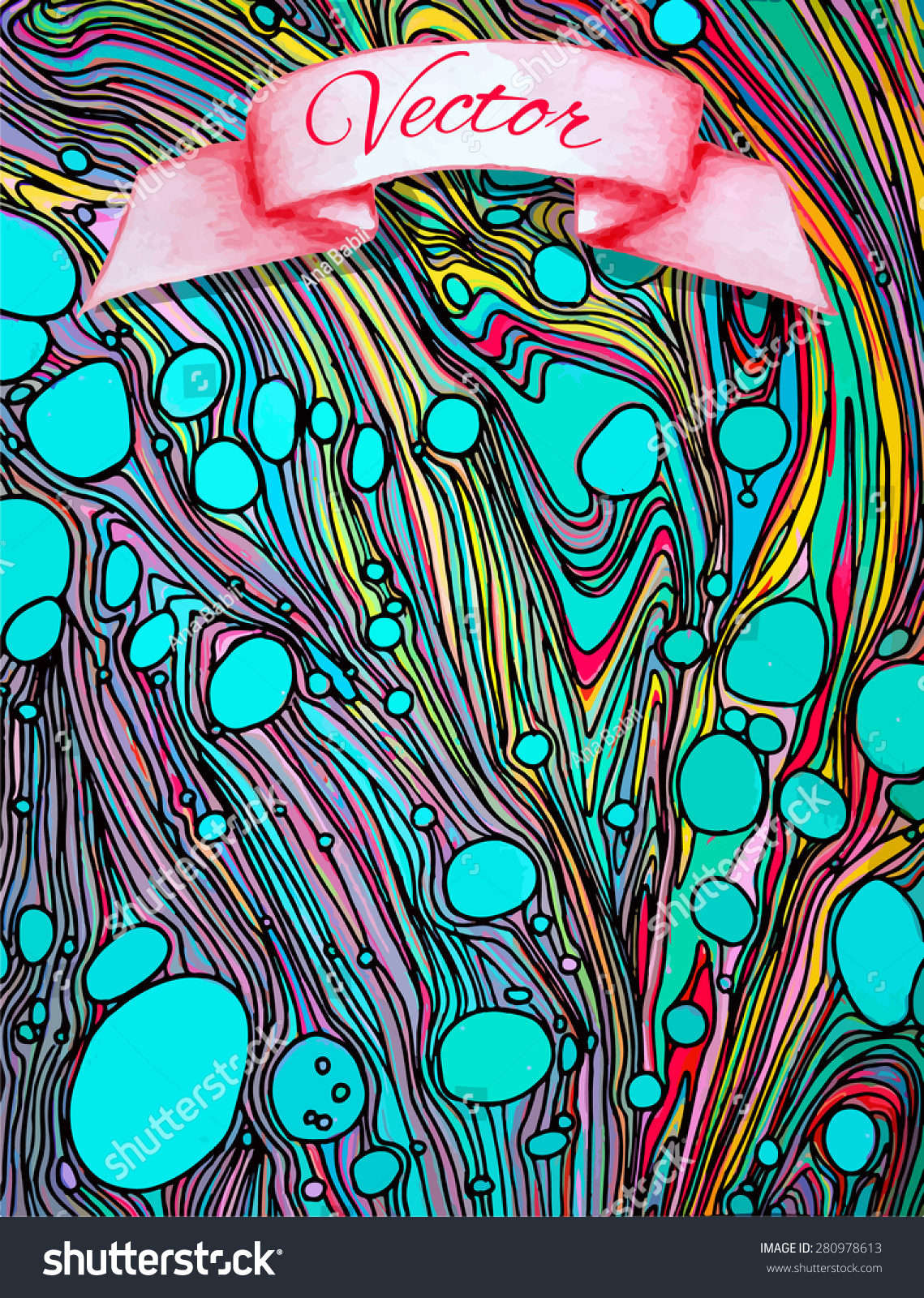 Vector Ebru Liner Pattern Stock Vector (Royalty Free) 280978613 ...