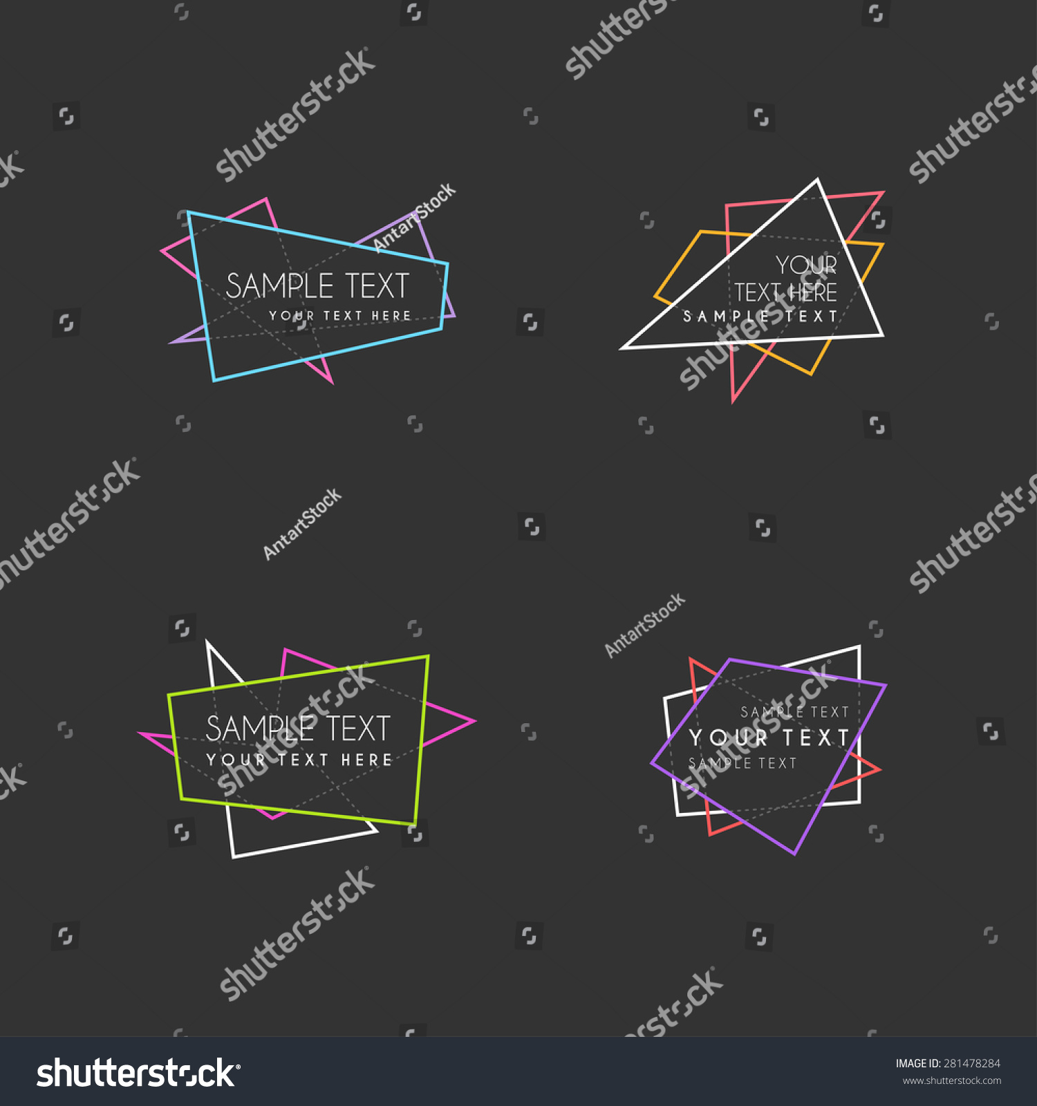 Set Abstract Geometric Vector Line Art Stock Vector (Royalty Free ...
