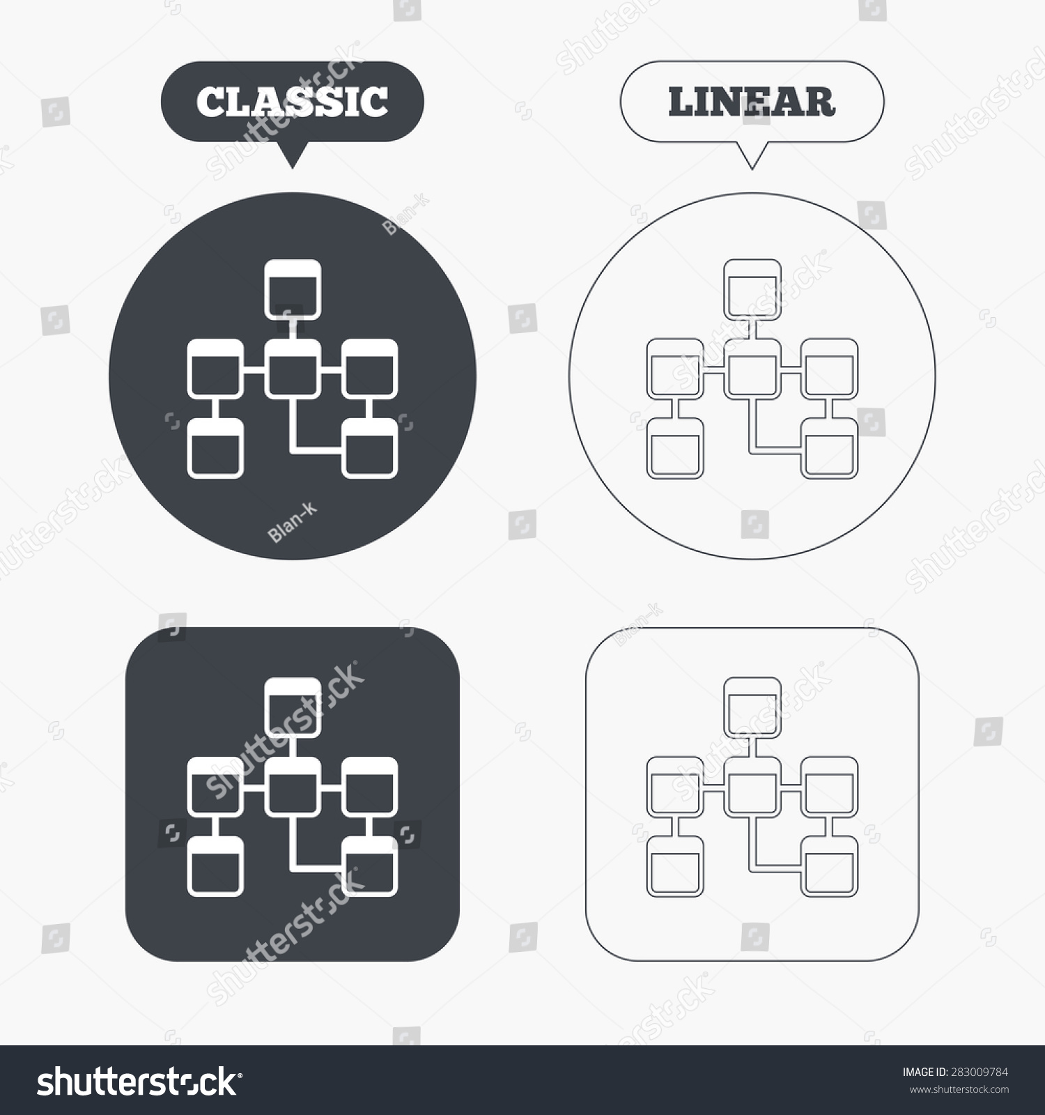 Database Sign Icon Relational Database Schema Stock Vector (Royalty ...