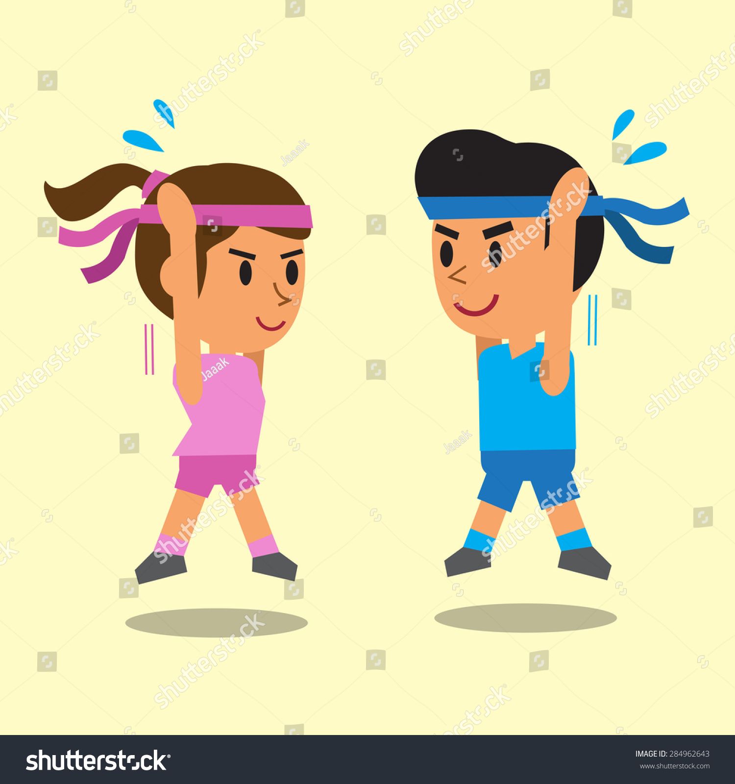 Cartoon Man Woman Doing Squat Jump Stock Vector (Royalty Free ... Cartoon Man Woman Doing Squat Jump Stock Vector (Royalty Free ...