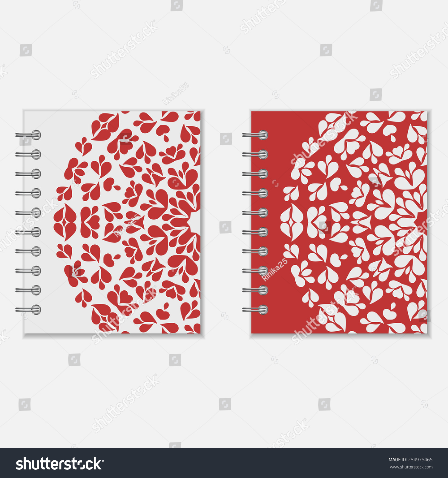 Spiral Notebook Cover Design Two Variants Stock Vector (royalty Free