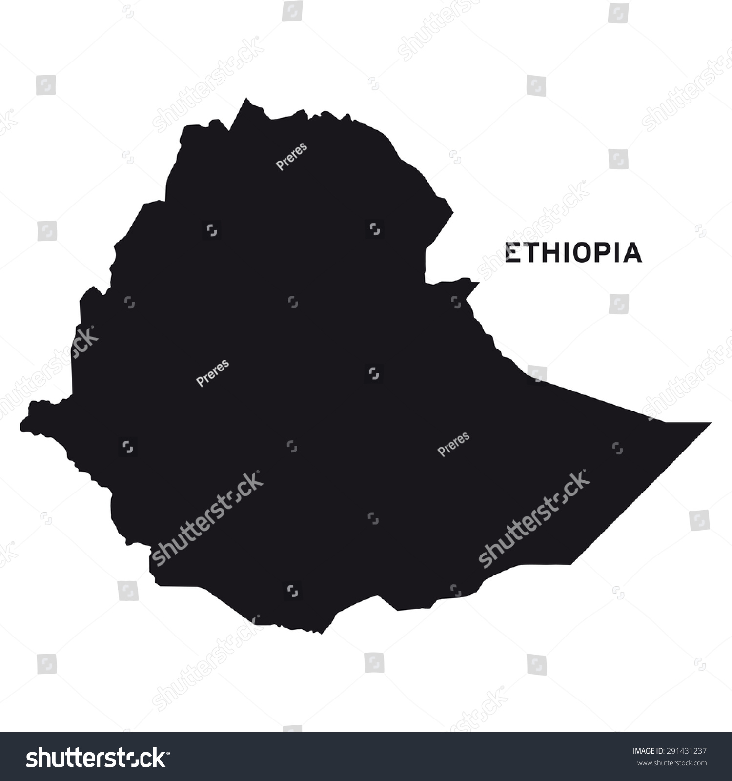 Ethiopia Map Vector Stock Vector (Royalty Free) 291431237 | Shutterstock