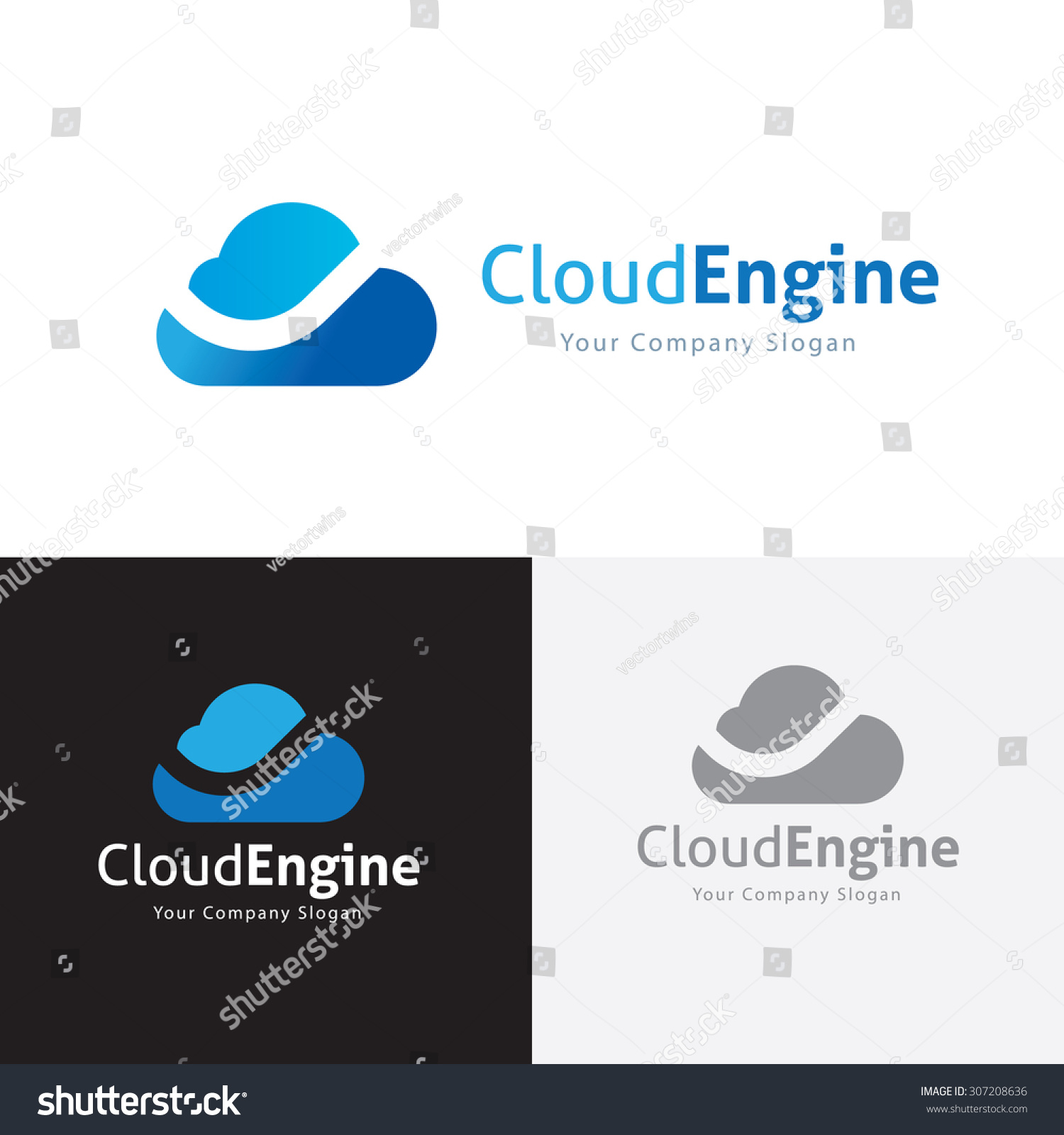 Cloud Computing Logo Template Stock Vector (Royalty Free) 307208636 ...