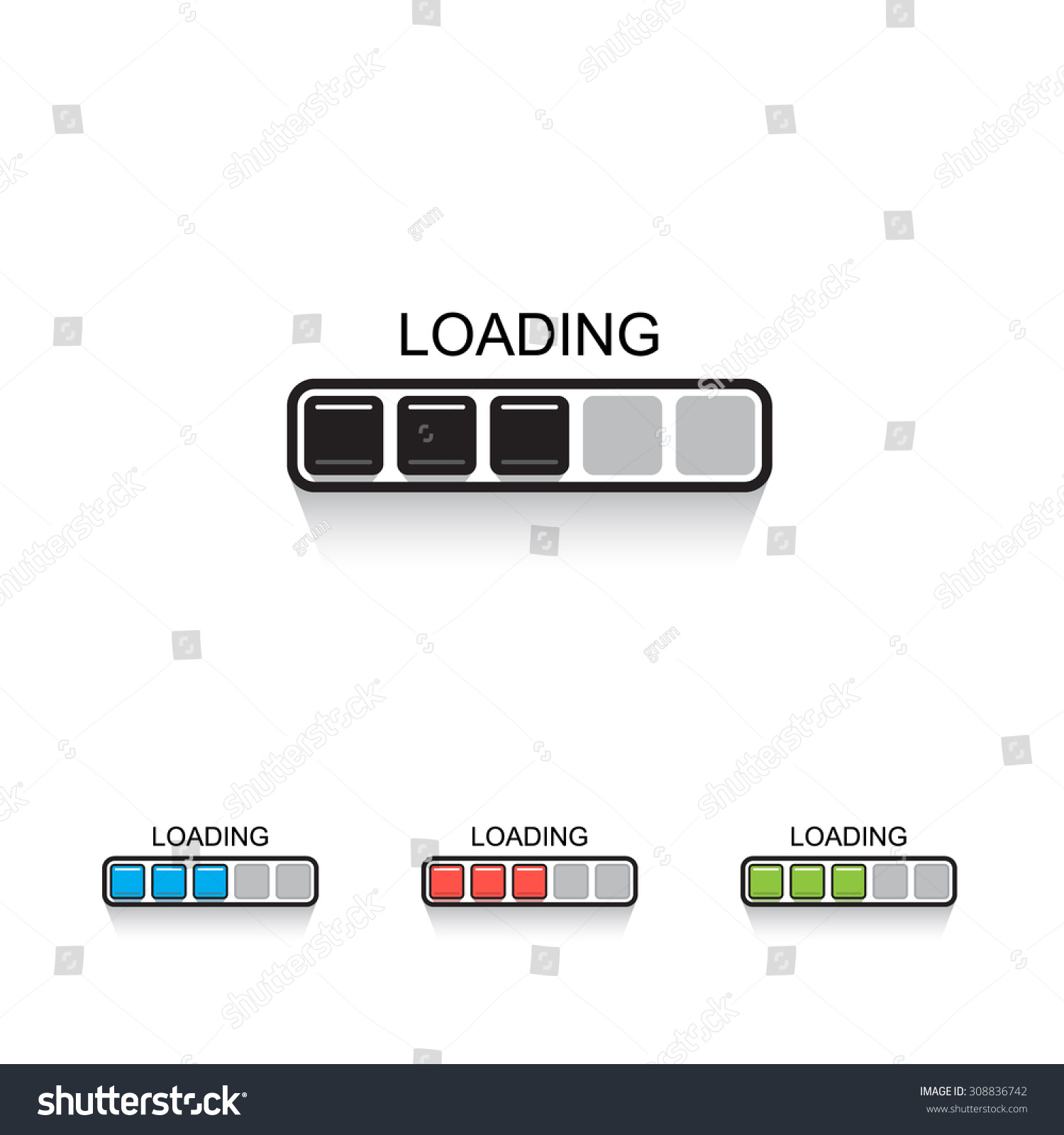 Vector Progress Loading Bar Stock Vector (Royalty Free) 308836742 ...