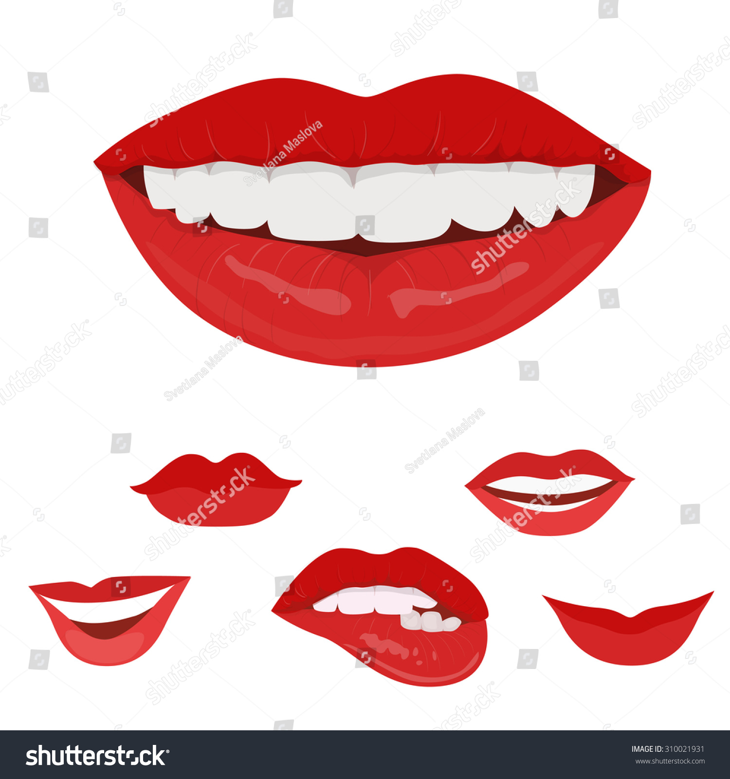 Female Lips Smile Mouth Kiss Vector Stock Vector Royalty Free 310021931 Shutterstock