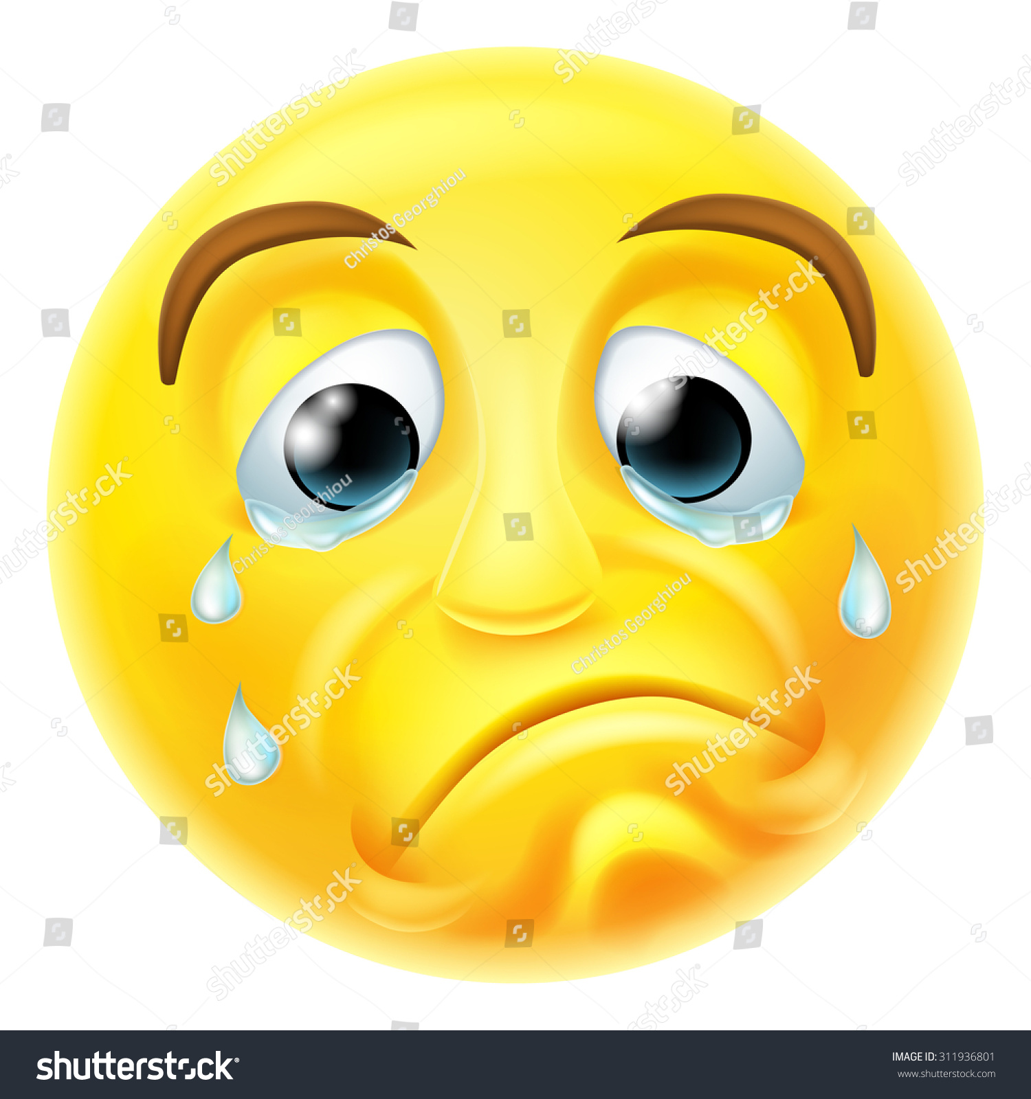 Sad Crying Emoji Emoticon Smiley Face Stock Vektor Royaltyfri 311936801 Shutterstock