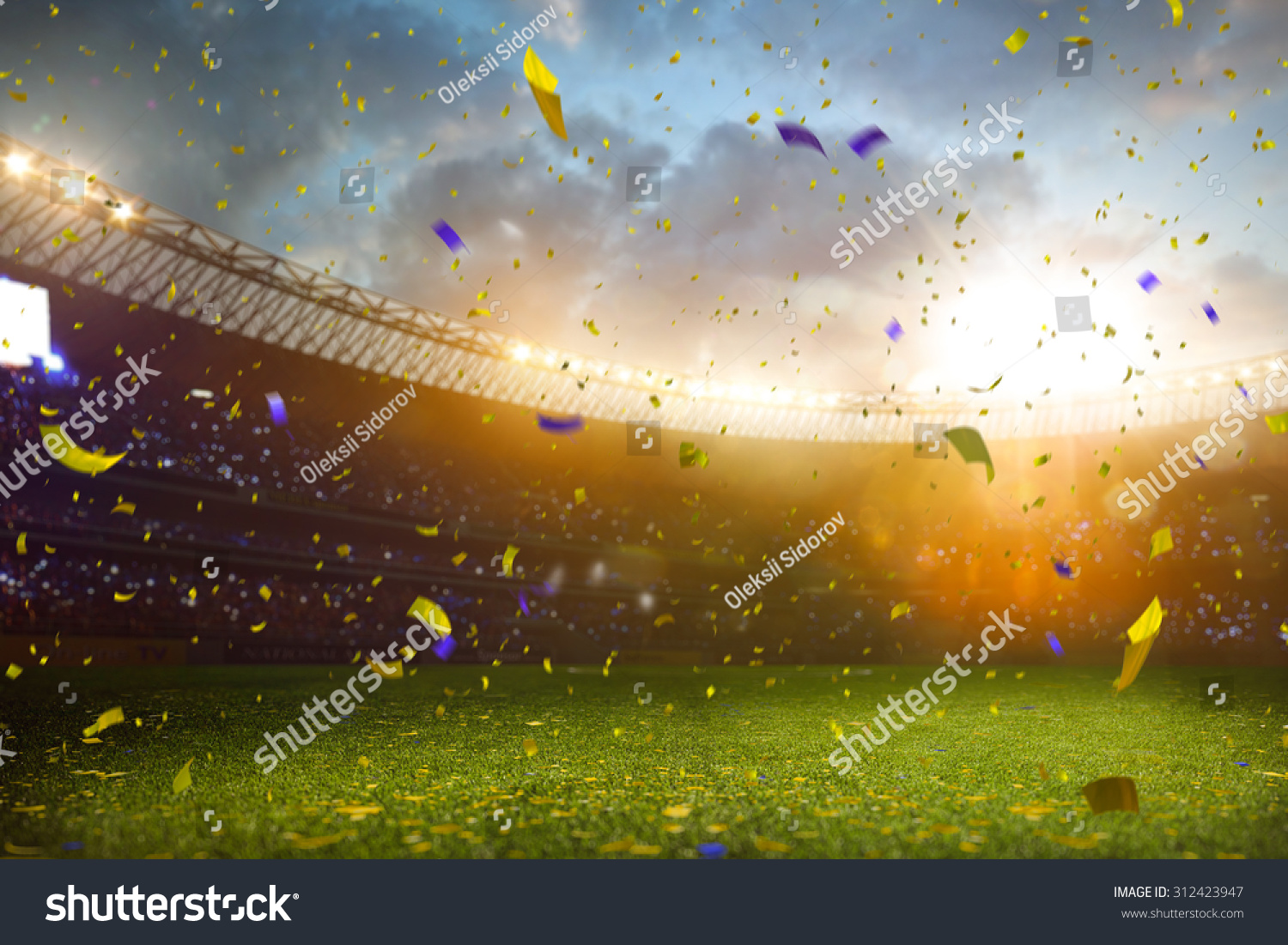 Evening Stadium Arena Soccer Field Championship Stock Photo 312423947 ... Evening Stadium Arena Soccer Field Championship Stock Photo 312423947 ...