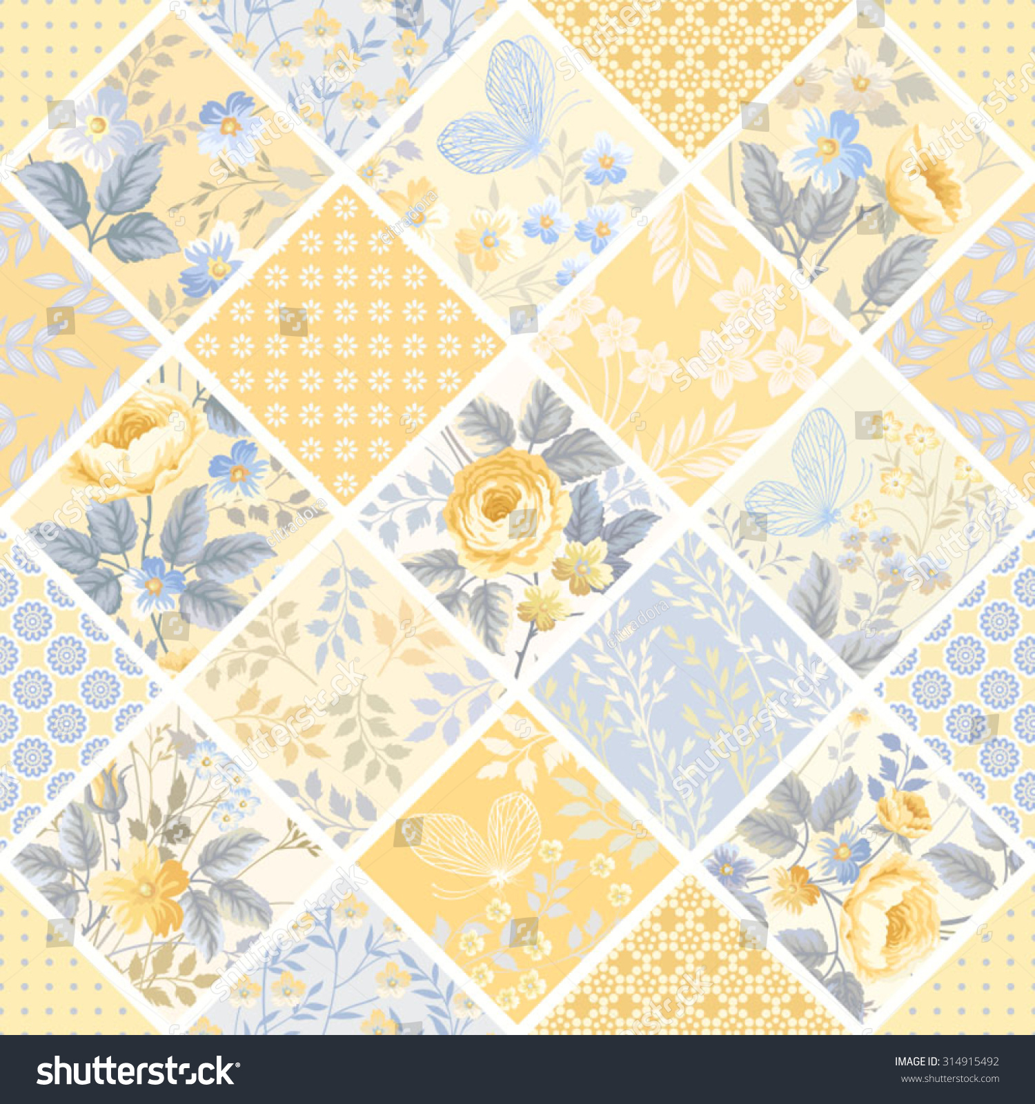 Seamless Patchwork Pattern Stock Vector (Royalty Free) 314915492 ...