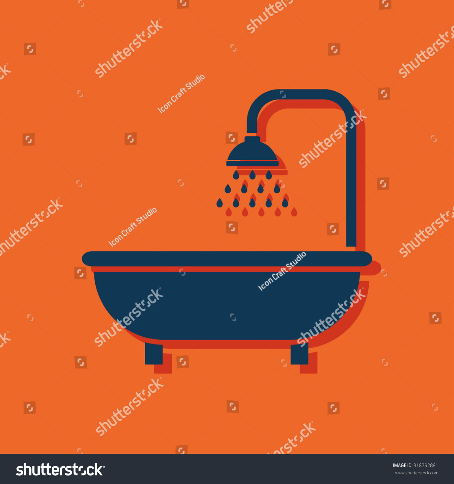 Shower Icon Bathroom Symbol Stock Vector Royalty Free 318792881