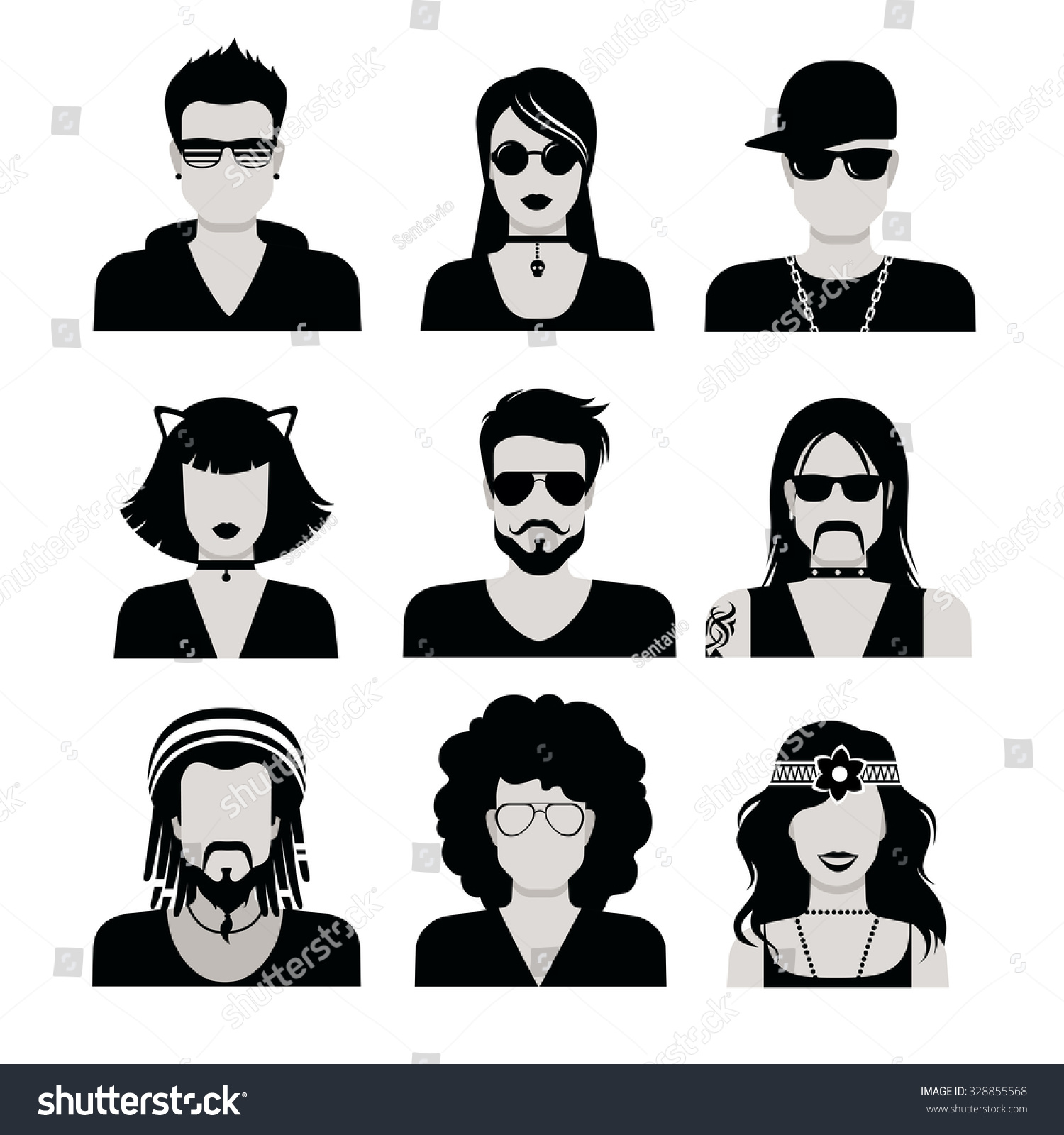 Flat Style Black White People Haircut Stock Vector (Royalty Free ... Flat Style Black White People Haircut Stock Vector (Royalty Free ...