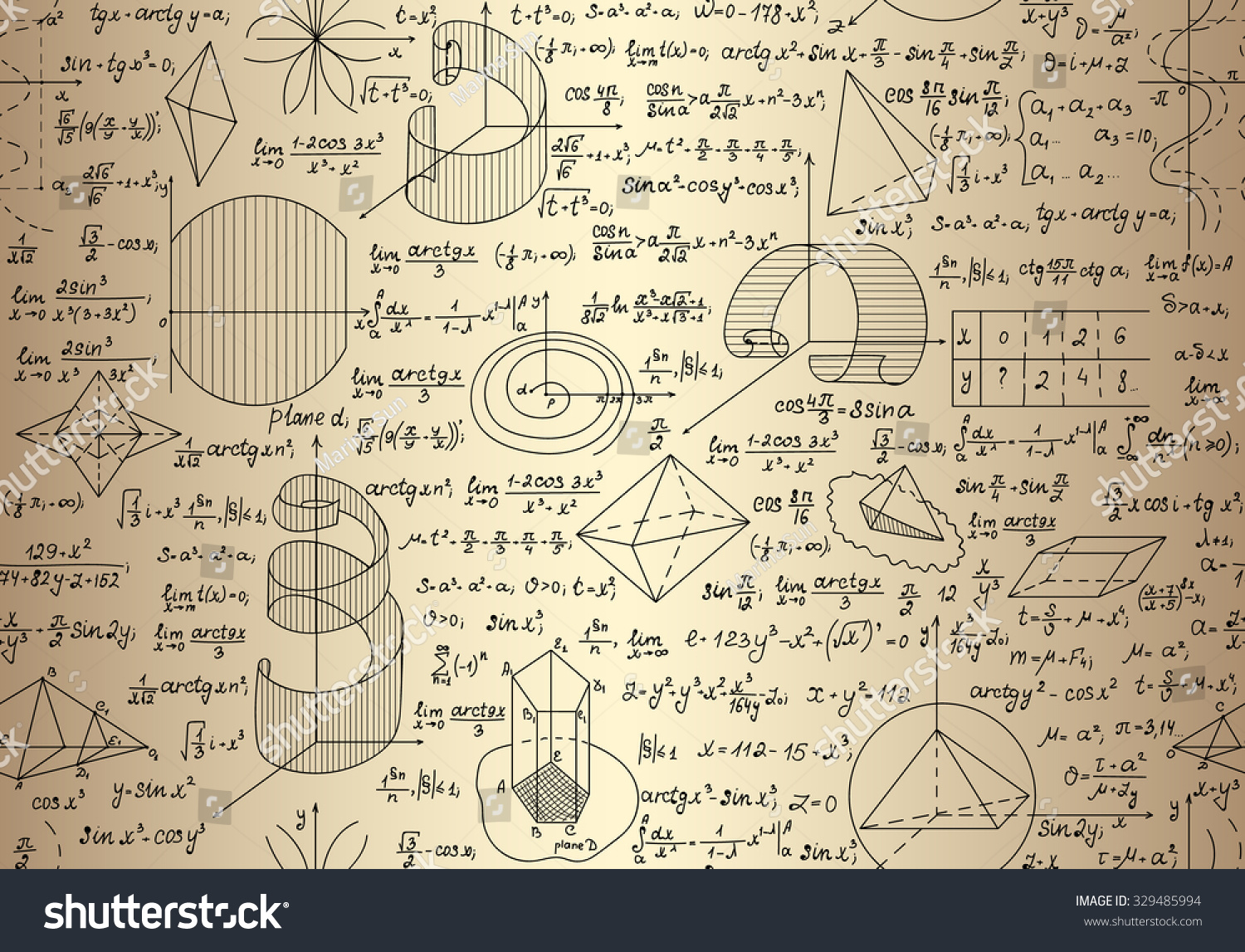 Math Endless Texture Mathematical Formulas Calculations Stock Vector Royalty Free 329485994