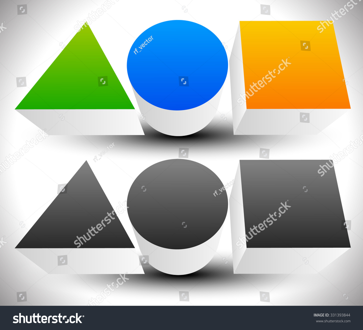 Basic Shapes Triangle Square Circle Stock Vector (Royalty Free ...