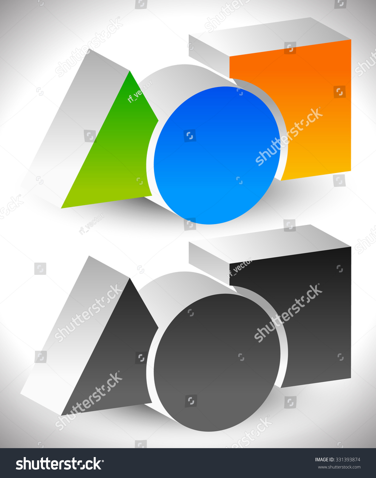 Basic Shapes Triangle Square Circle Stock Vector (Royalty Free ...