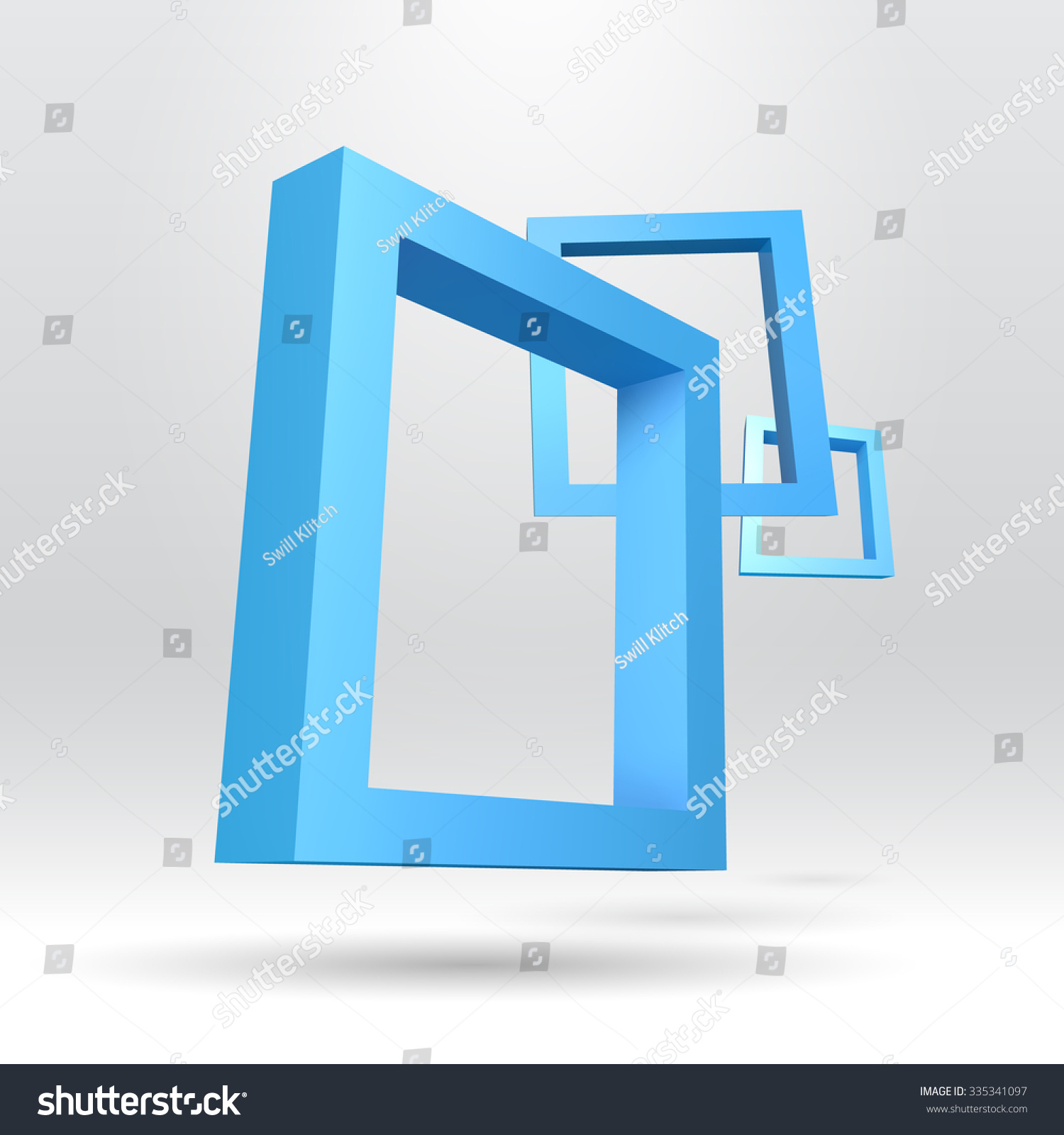 Three Blue Rectangular 3d Frames Your Stock Vector (Royalty Free ...
