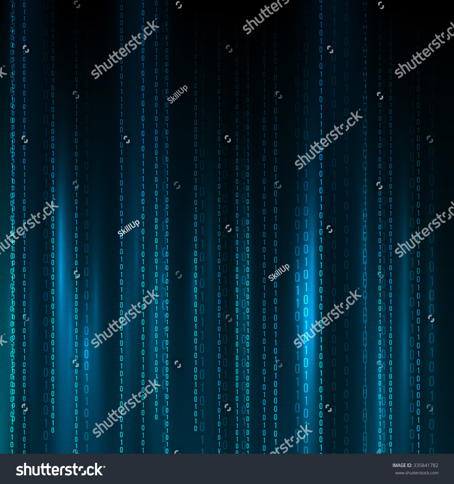 Abstract Blue Matrix Background Binary Computer Stock Vector (Royalty ...