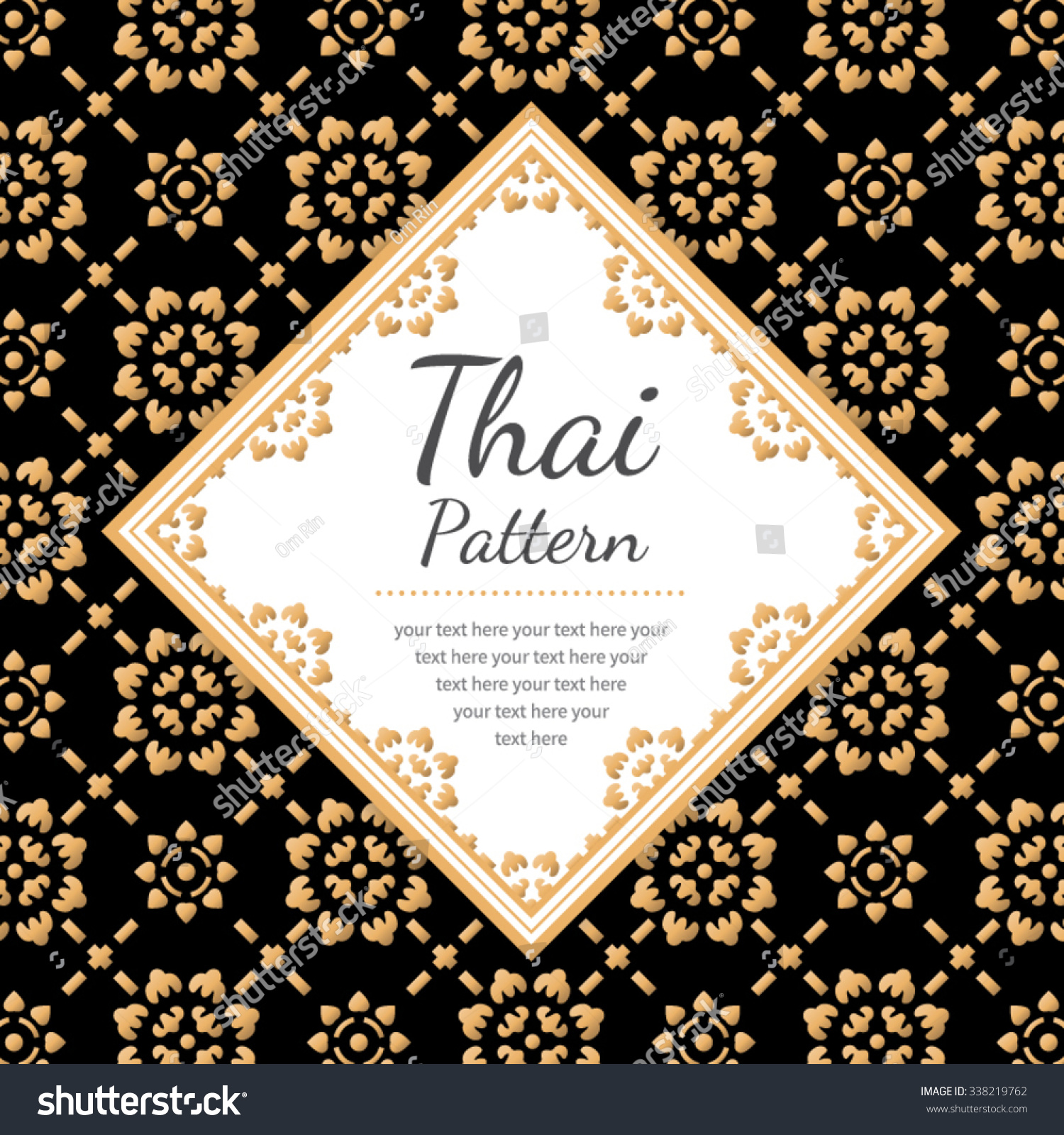 Thai Pattern Template Background Stock Vector (Royalty Free) 338219762 ...