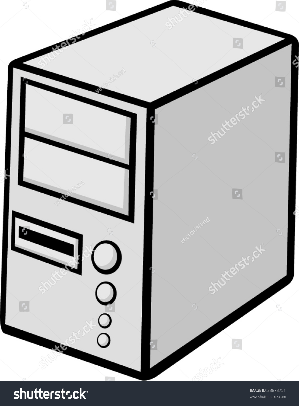 Computer Tower Case Stock Vector (Royalty Free) 33873751 | Shutterstock