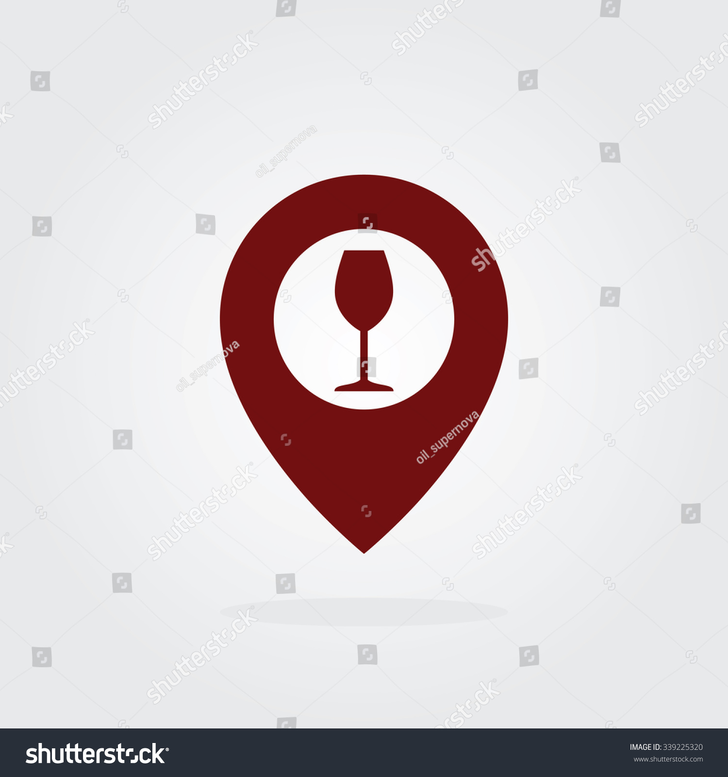 Wine Map Pointer Icon Location Pointer Stock Vector (Royalty Free ...