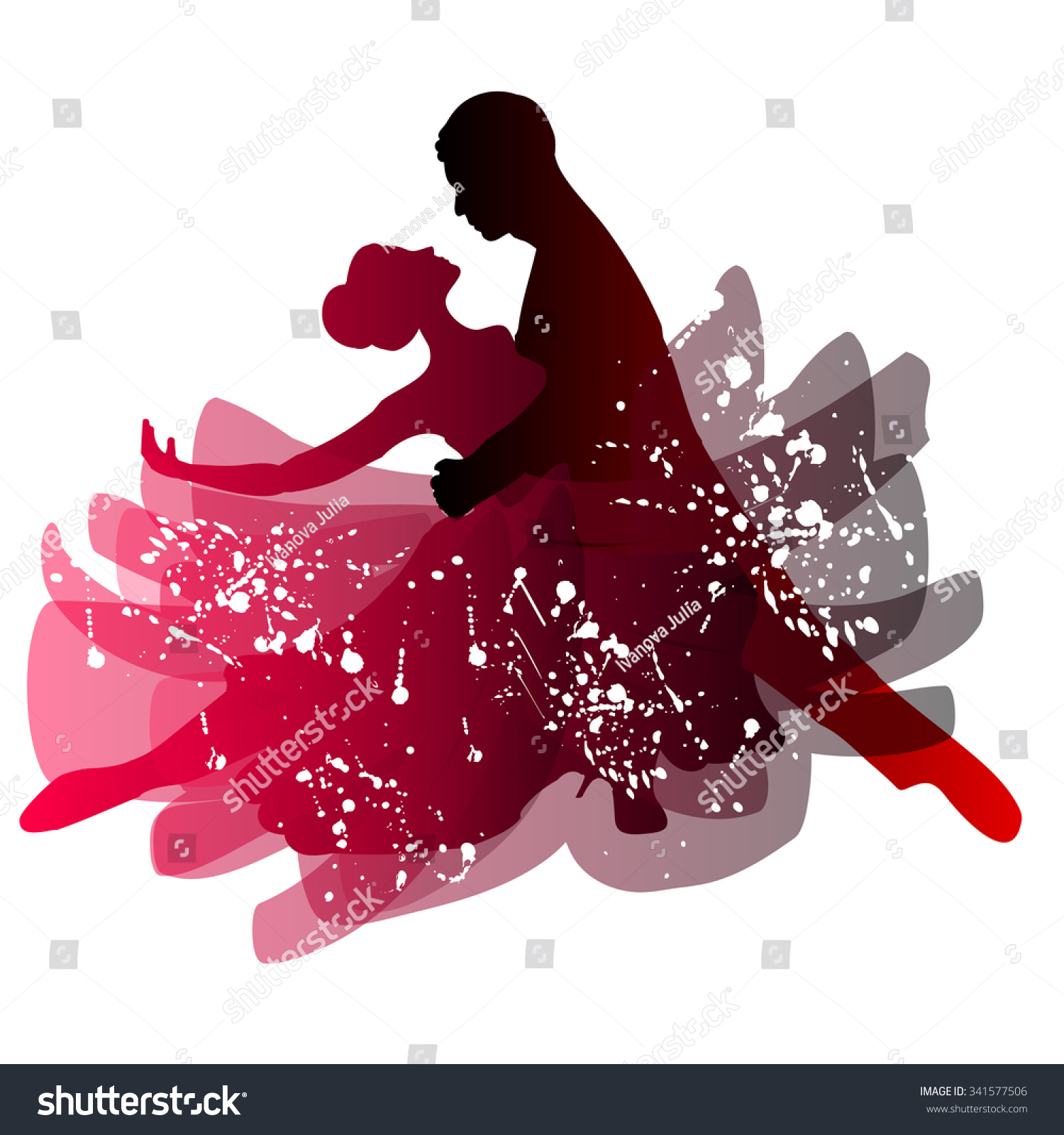 Man Woman Dancing Tango Vector Illustration Stock Vector Royalty Free