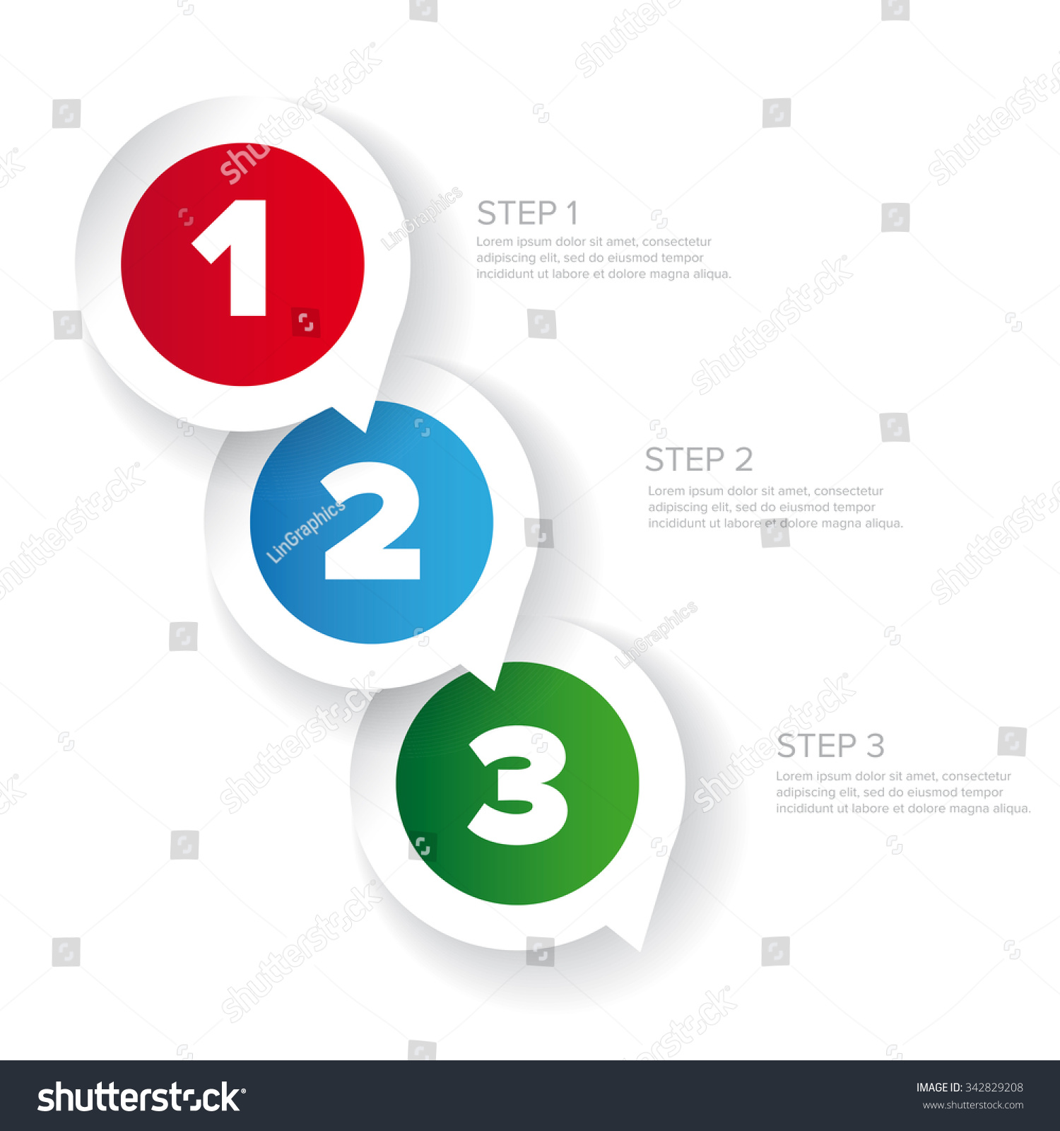 One Two Three Progress Steps Vector Stock Vector (Royalty Free ...
