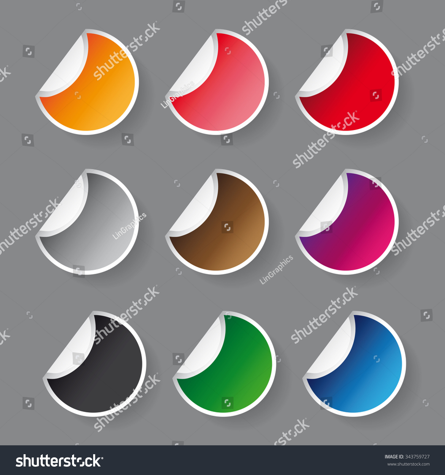 Round Sticker Vector Set Stock Vector (Royalty Free) 343759727 ...