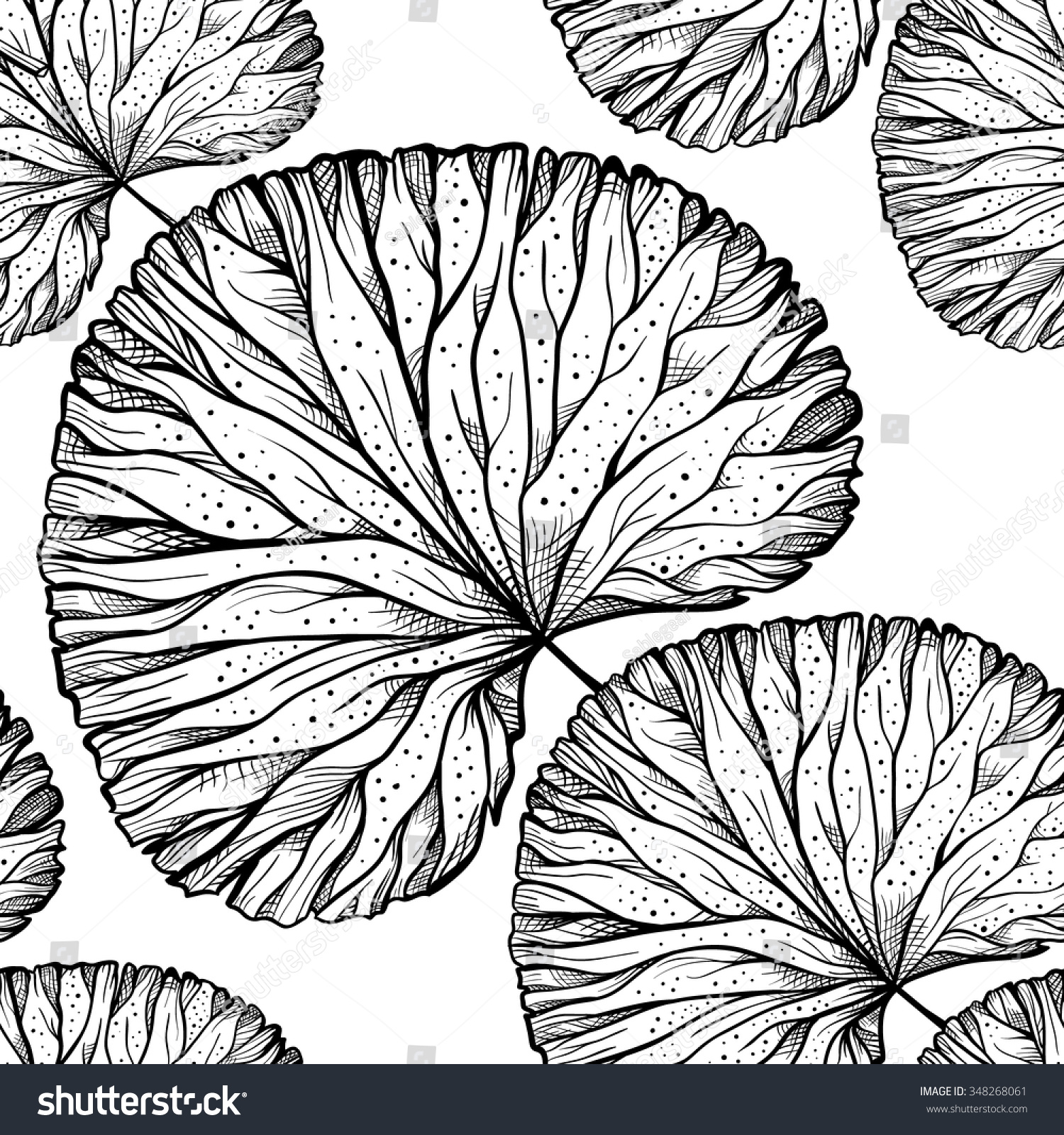 Black White Vector Leaves Seamless Pattern Stock Vector (Royalty Free ... Black White Vector Leaves Seamless Pattern Stock Vector (Royalty Free ...