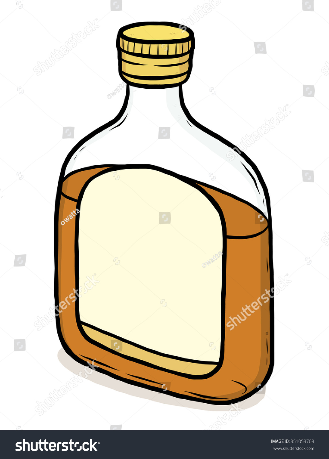 Wisky Glass Bottle Cartoon Vector Illustration Stock Vector Royalty